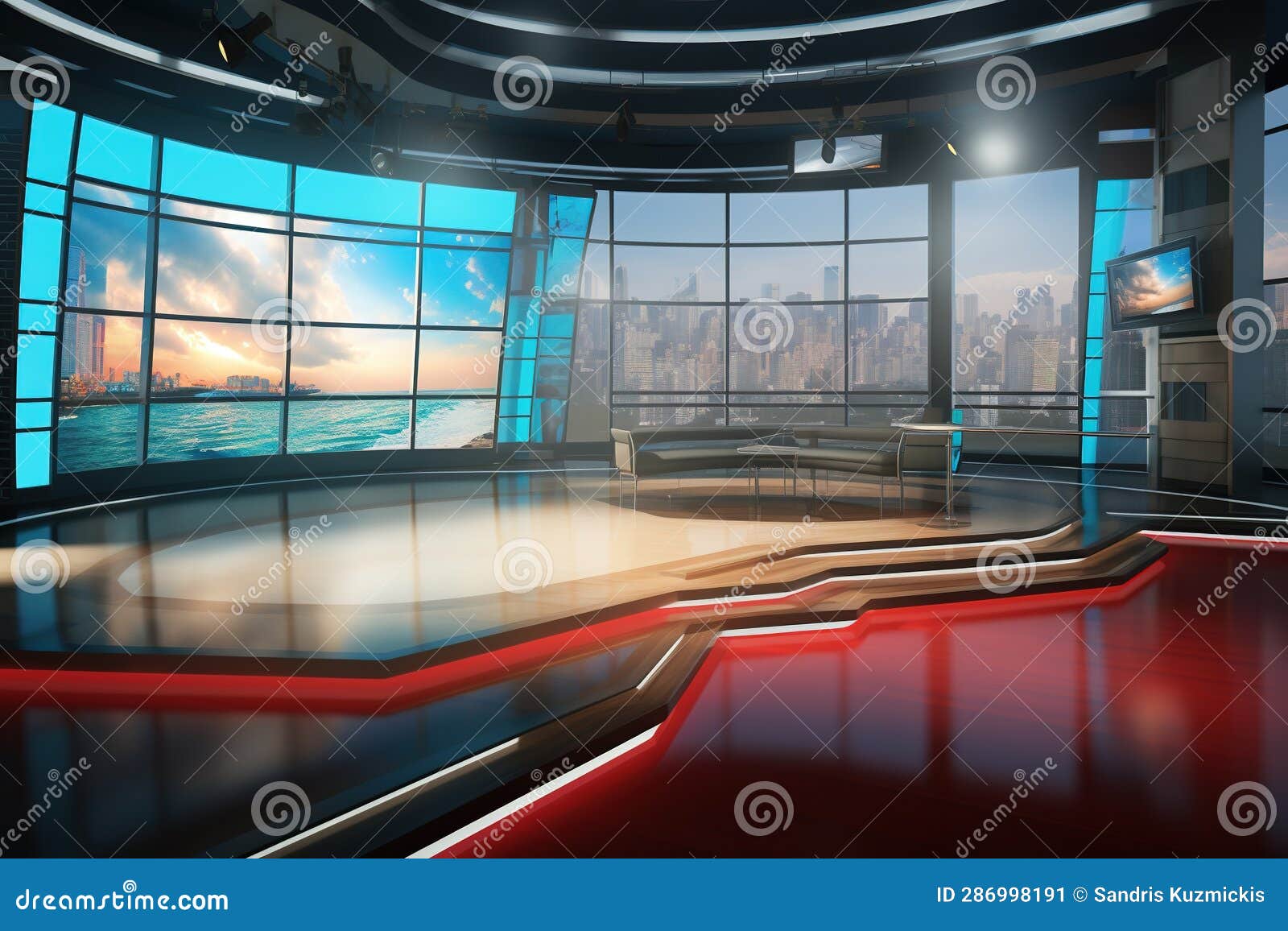 A Modern Live Broadcast Room Stock Illustration - Illustration of ...