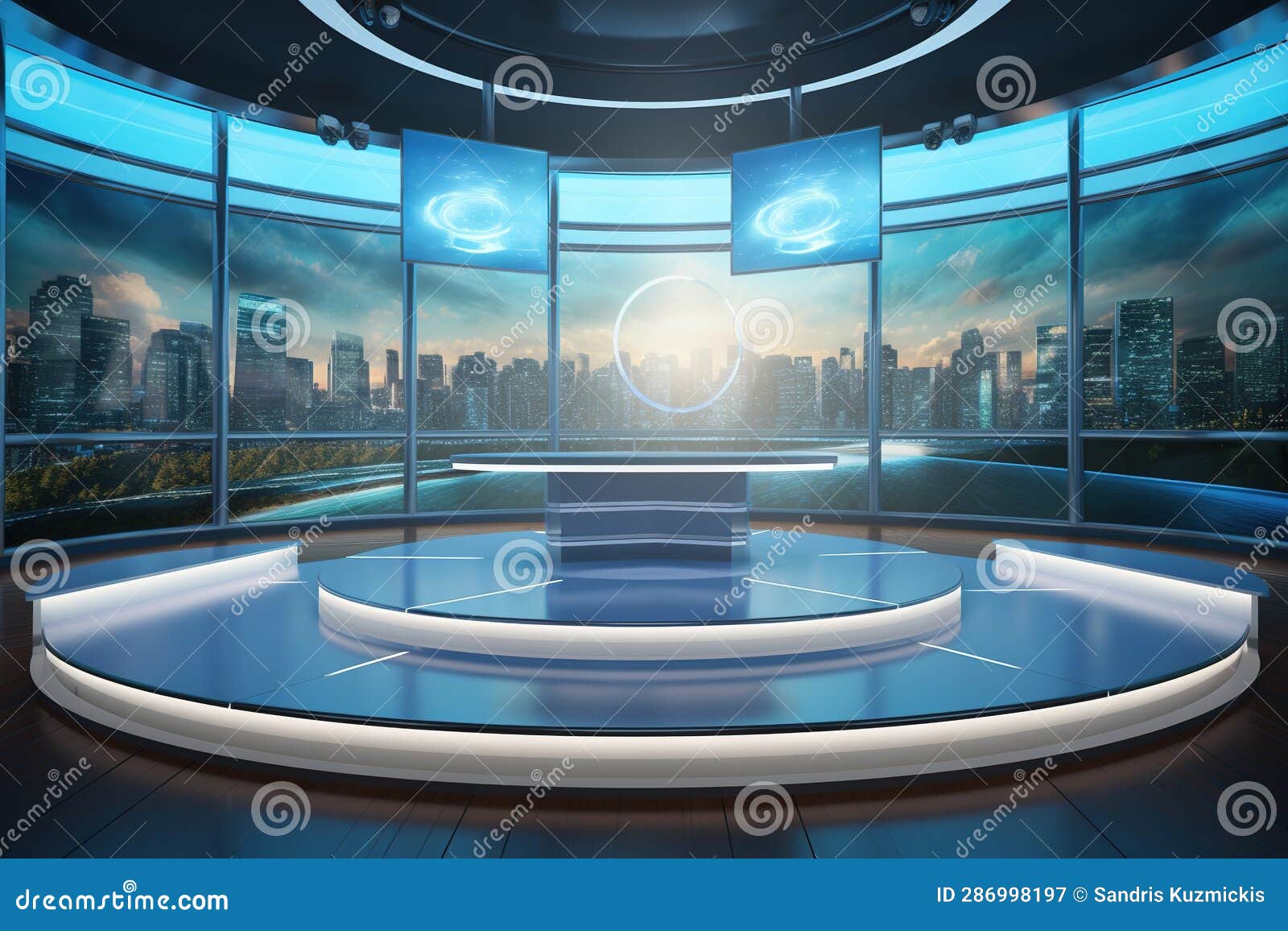 A Modern Live Broadcast Room Stock Illustration - Illustration of ...
