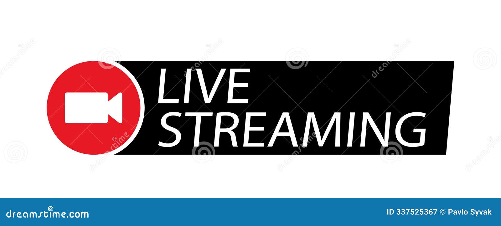 Modern Live Streaming Icon with a Red Video Camera Symbol and Text ...