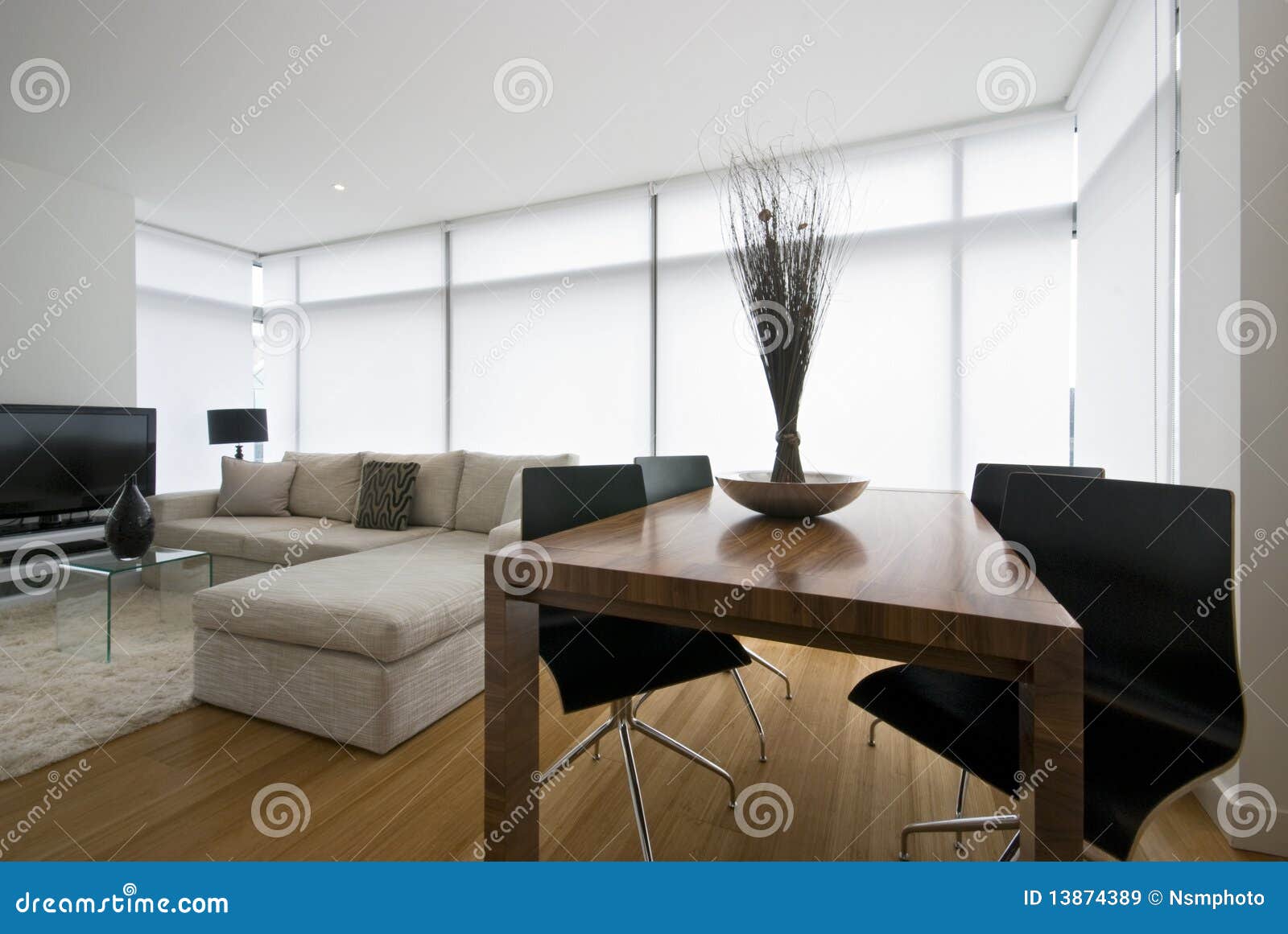 Modern Living Area with Large Designer Sofa Stock Image - Image of ...