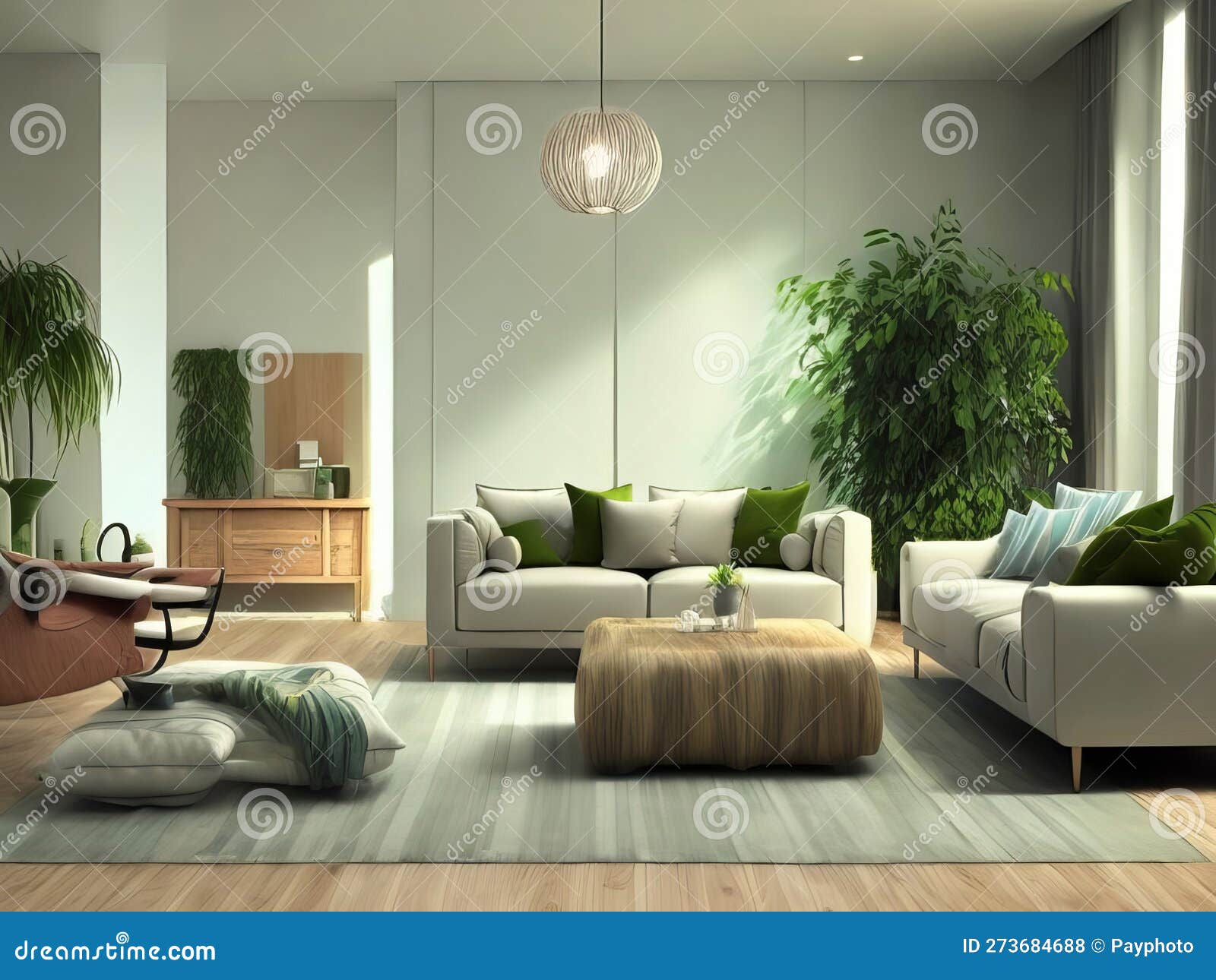 Modern Living Room with Industrial Chic in a Loft Environment. Stock ...