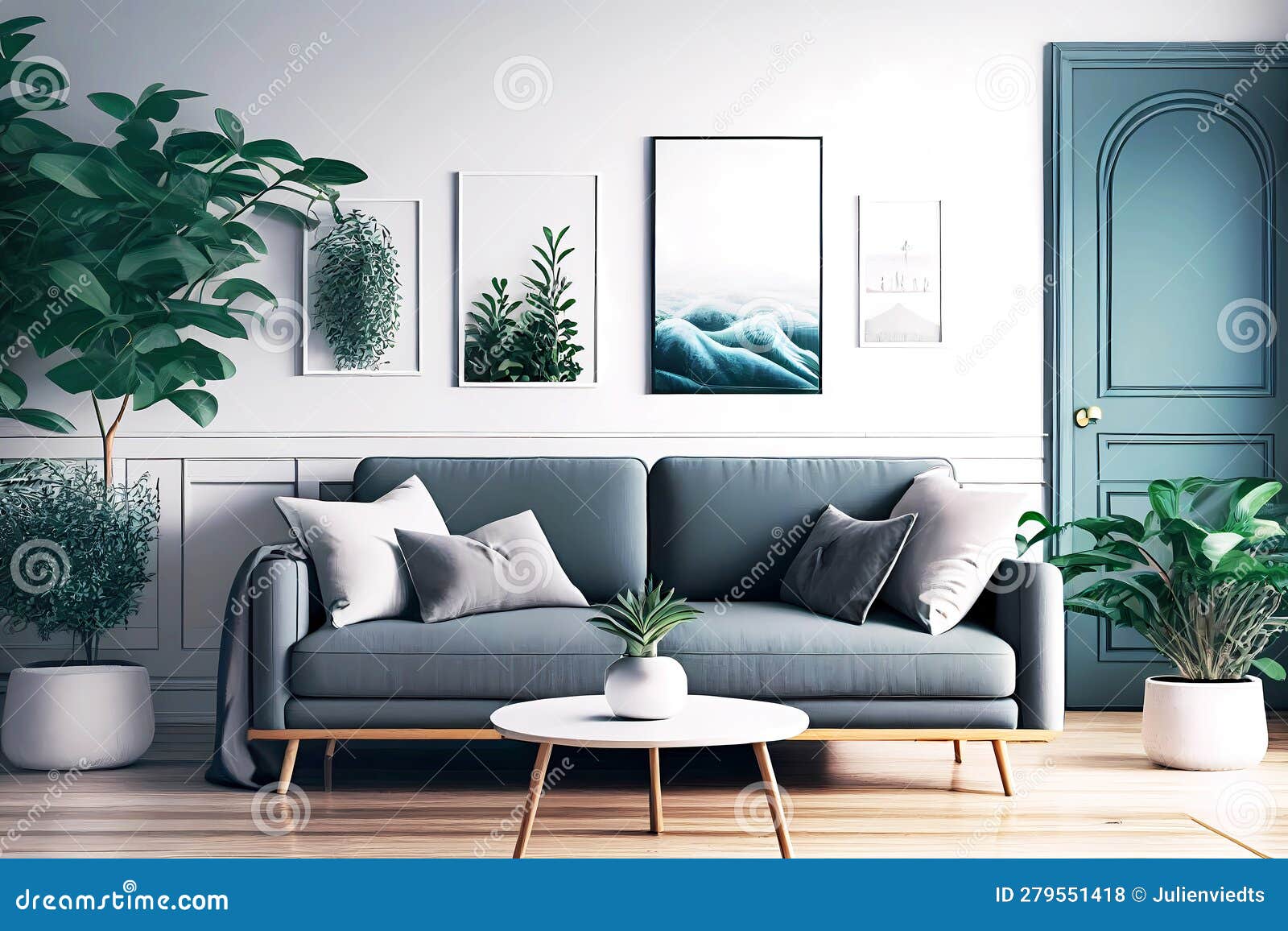 Modern Living Room Interior Design. Generative Ai Stock Illustration ...