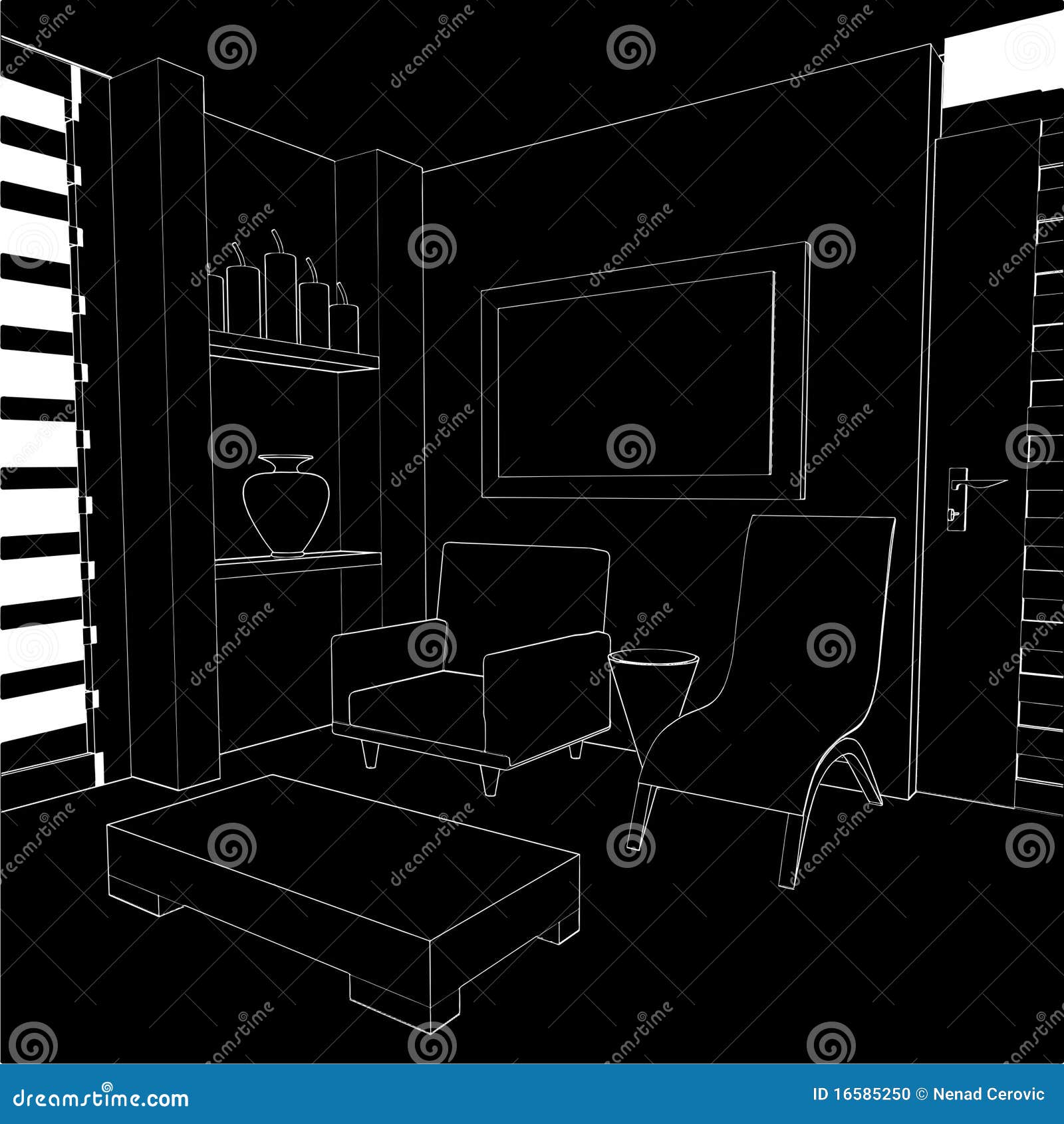 Modern Living Room Interior Vector 02 Stock Vector - Illustration of ...