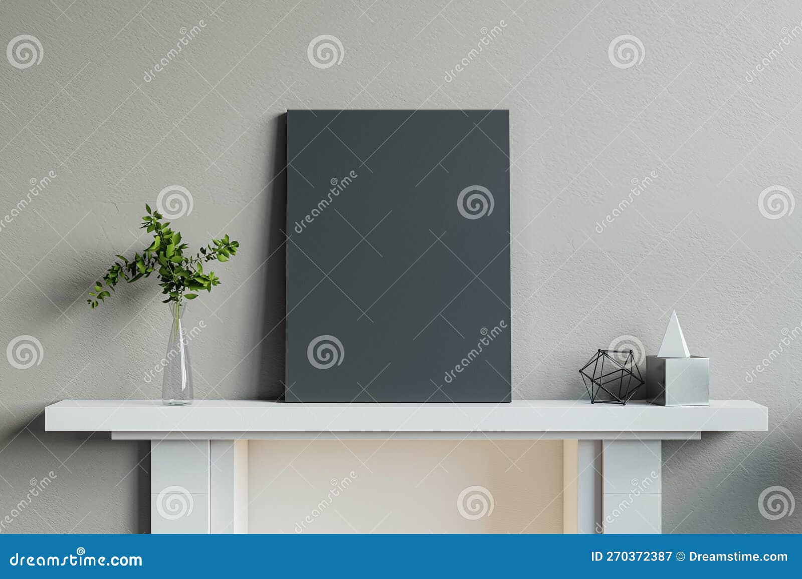 Modern Living Room Interior with Wall Installation and Empty Mock Up ...