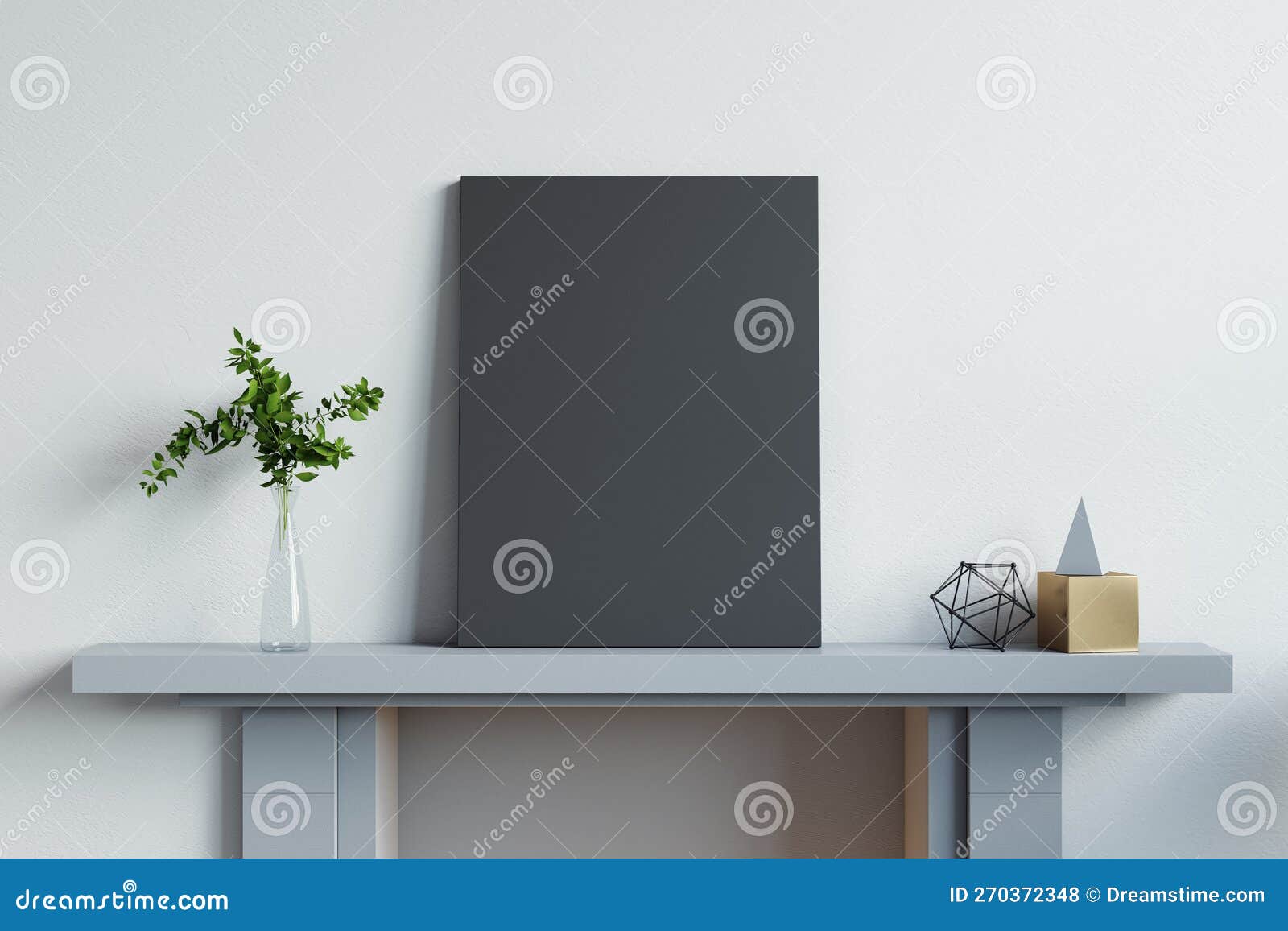 Modern Living Room Interior with Wall Installation and Empty Mock Up ...