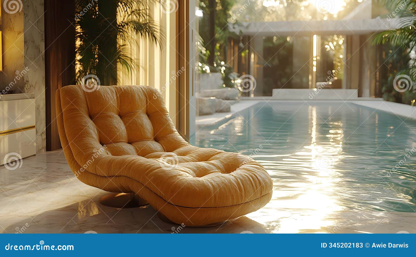 Pool Top View With Inflatable Raft Floating Stock Photography ...