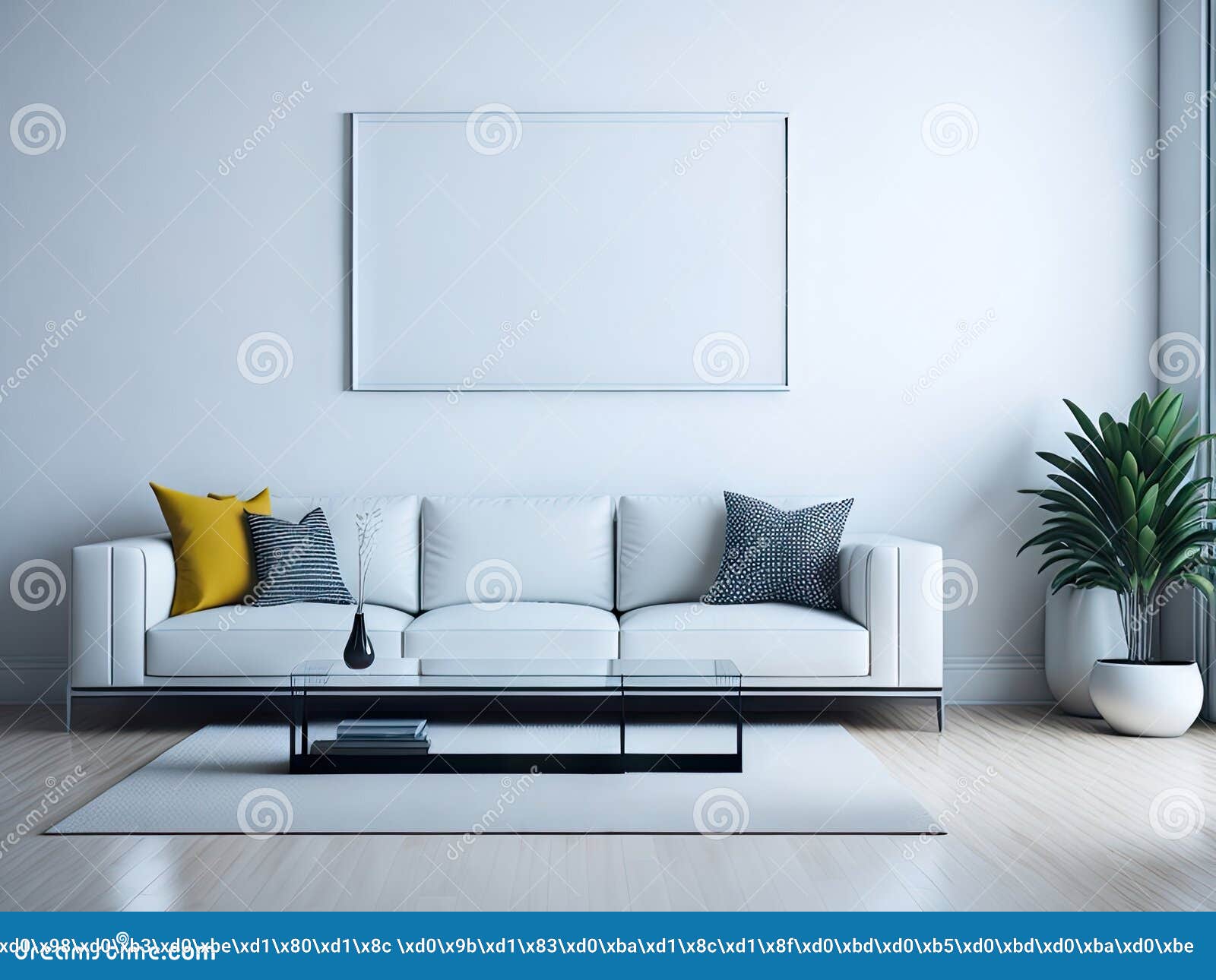 Modern Living Room with Vacant White Wall. Ai Generative Stock ...