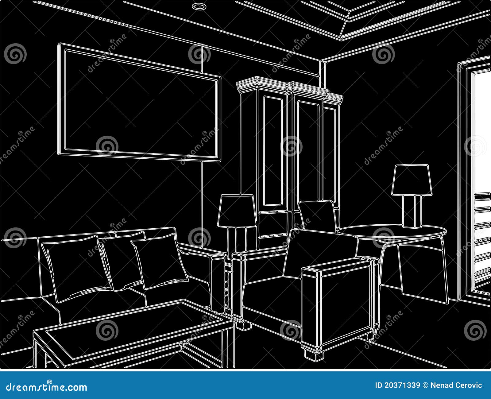 Modern Living Room Vector 05 Stock Vector - Illustration of estate ...