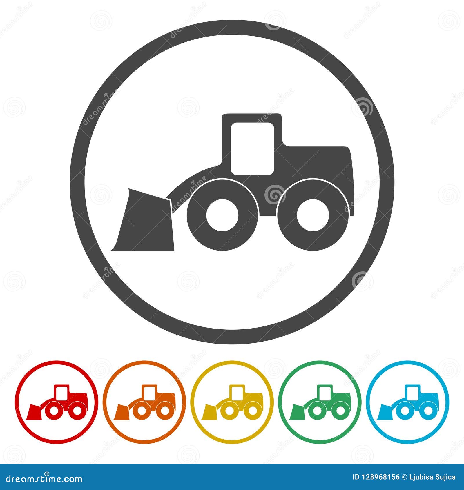 Modern Loader Excavator Construction Machinery Stock Vector ...