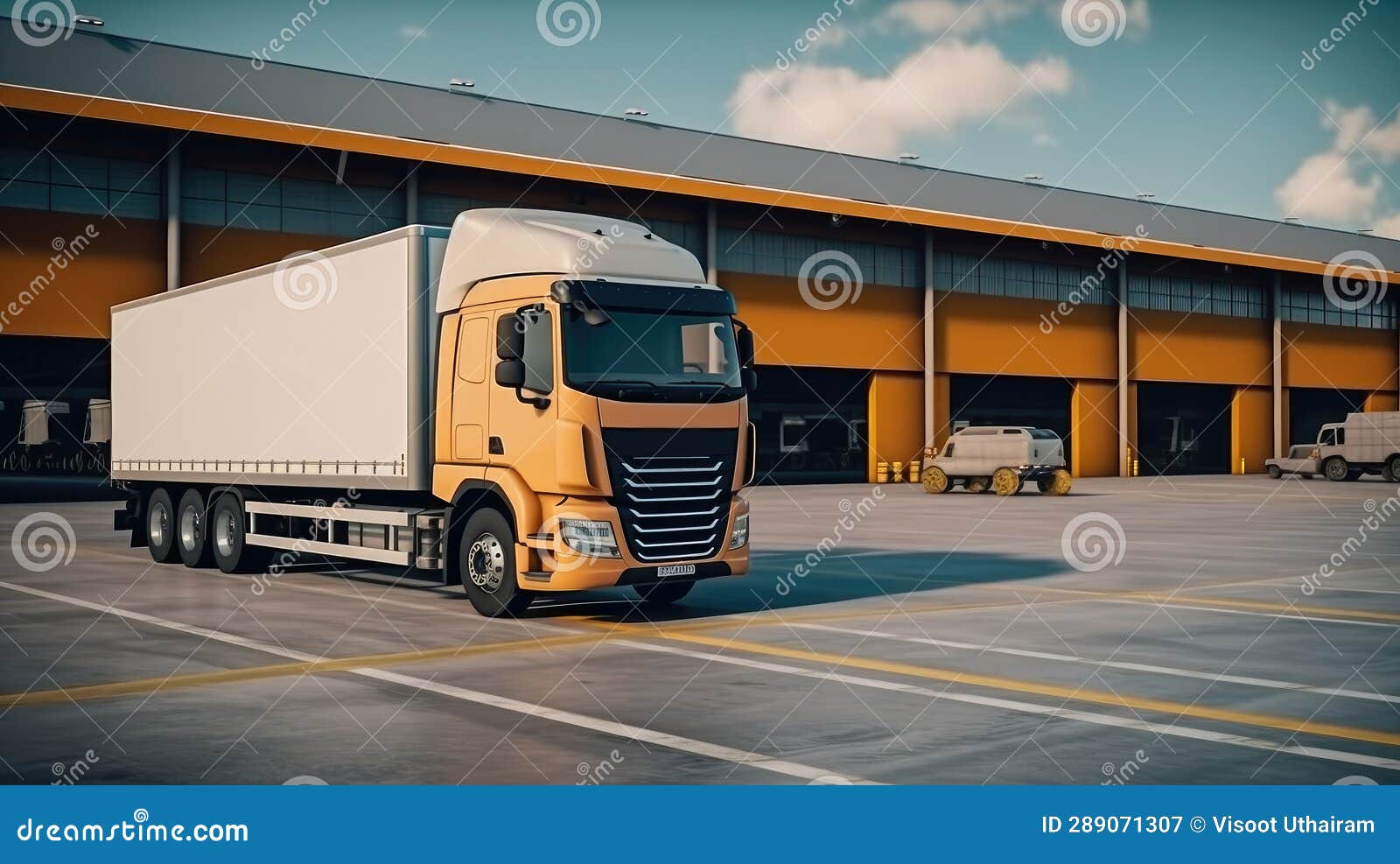 Modern Loading Docks, Truck in Front of an Industrial Logistics ...