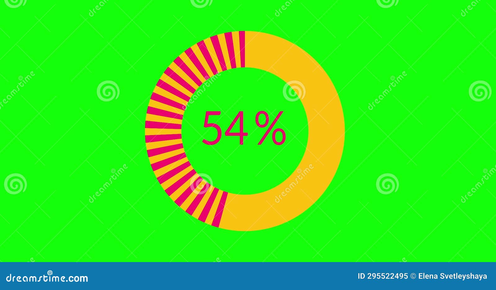 Modern Loading White Circle Ring on Green Background. 100 Percent in ...