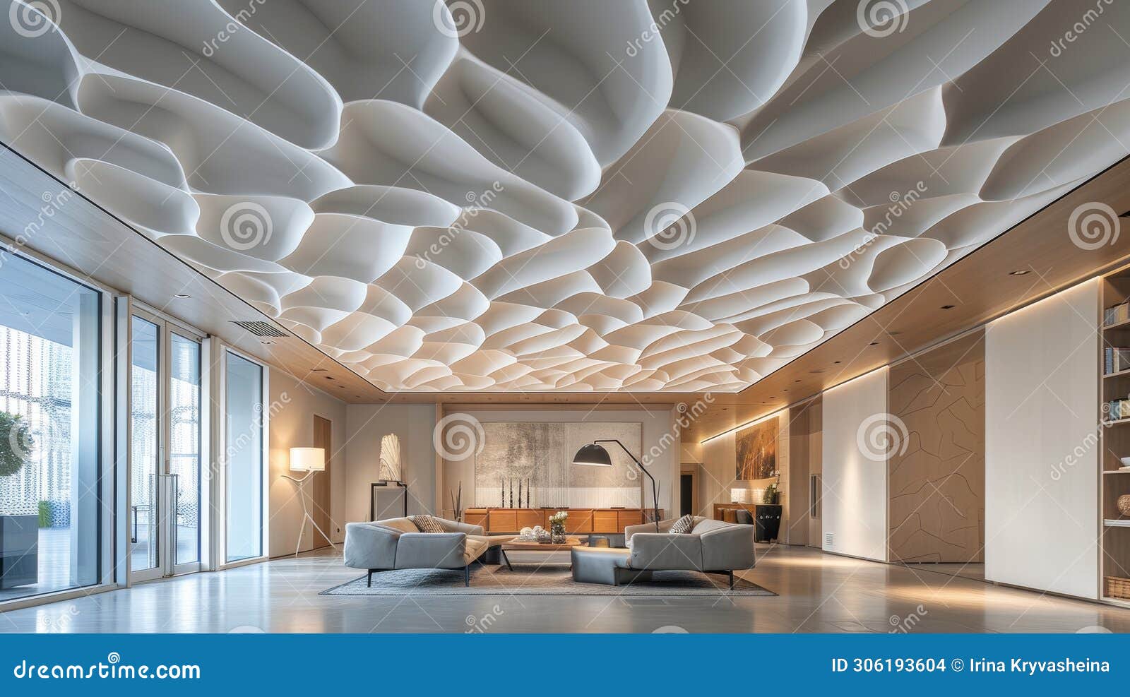 Modern Lobby Ceiling Design Stock Photo - Image of pattern ...