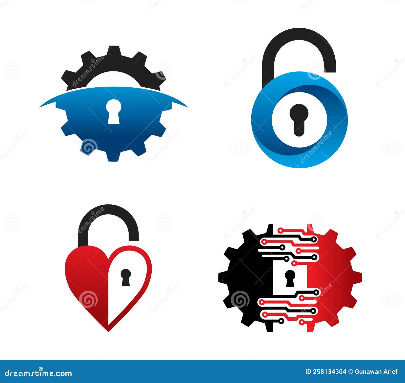 Modern Lock Logo or Icon Template Design Vector Stock Vector ...