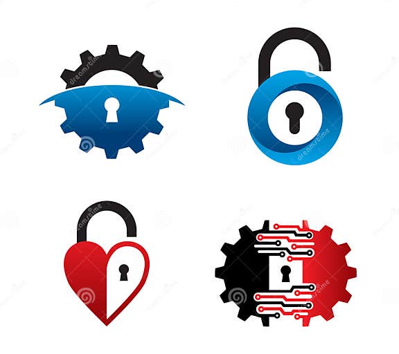 Modern Lock Logo or Icon Template Design Vector Stock Vector ...