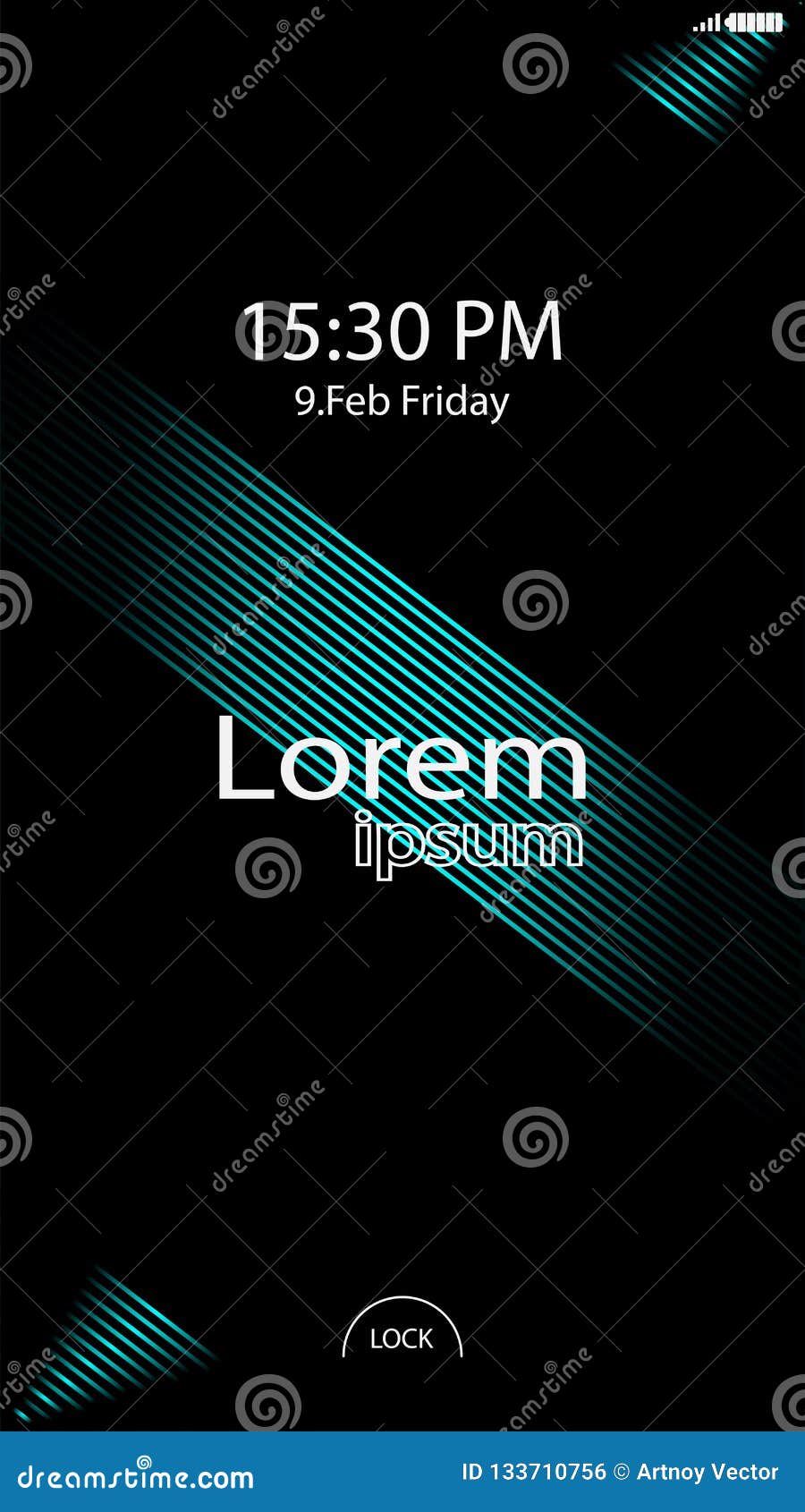 Modern Lock Screen for Mobile Apps. Mobile Wallpaper Stock Vector ...