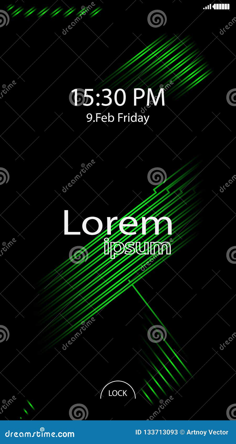 Modern Lock Screen for Mobile Apps. Mobile Wallpaper Stock Vector ...