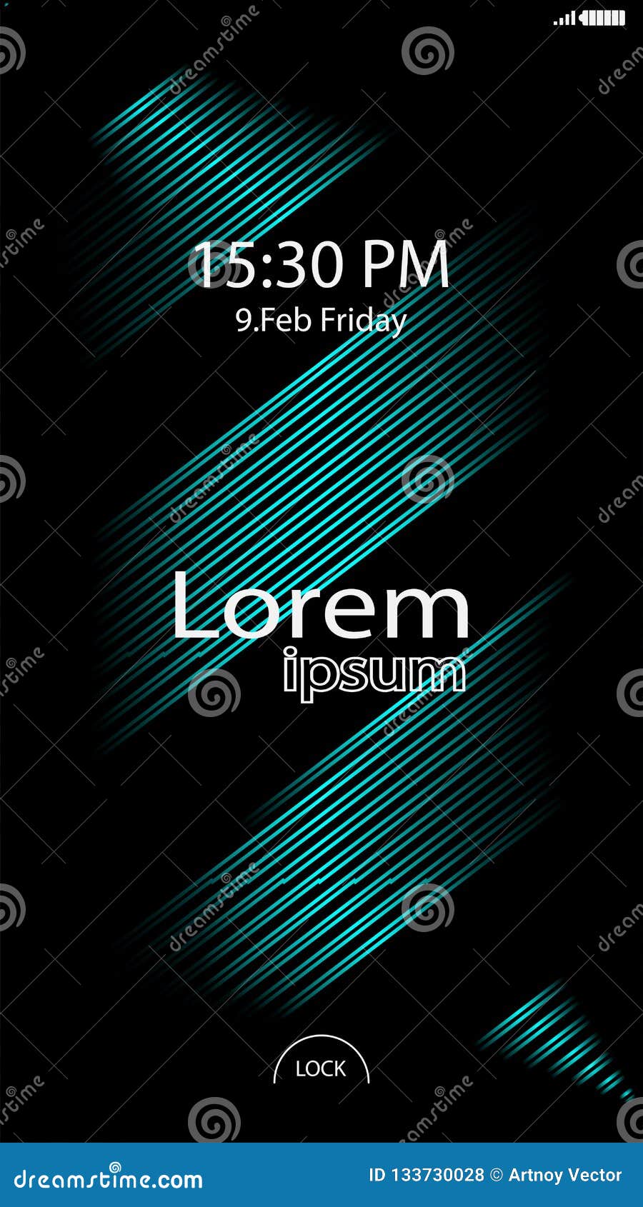 Modern Lock Screen for Mobile Apps. Mobile Wallpaper Stock Vector ...