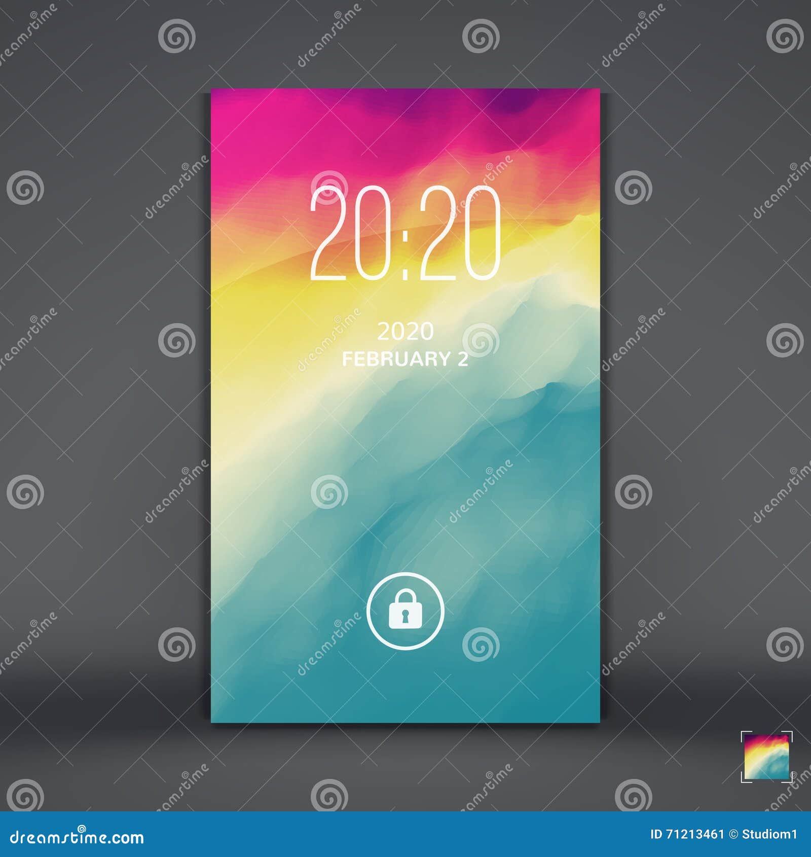 Modern Lock Screen for Mobile Apps. Vector Illustration Stock Vector ...