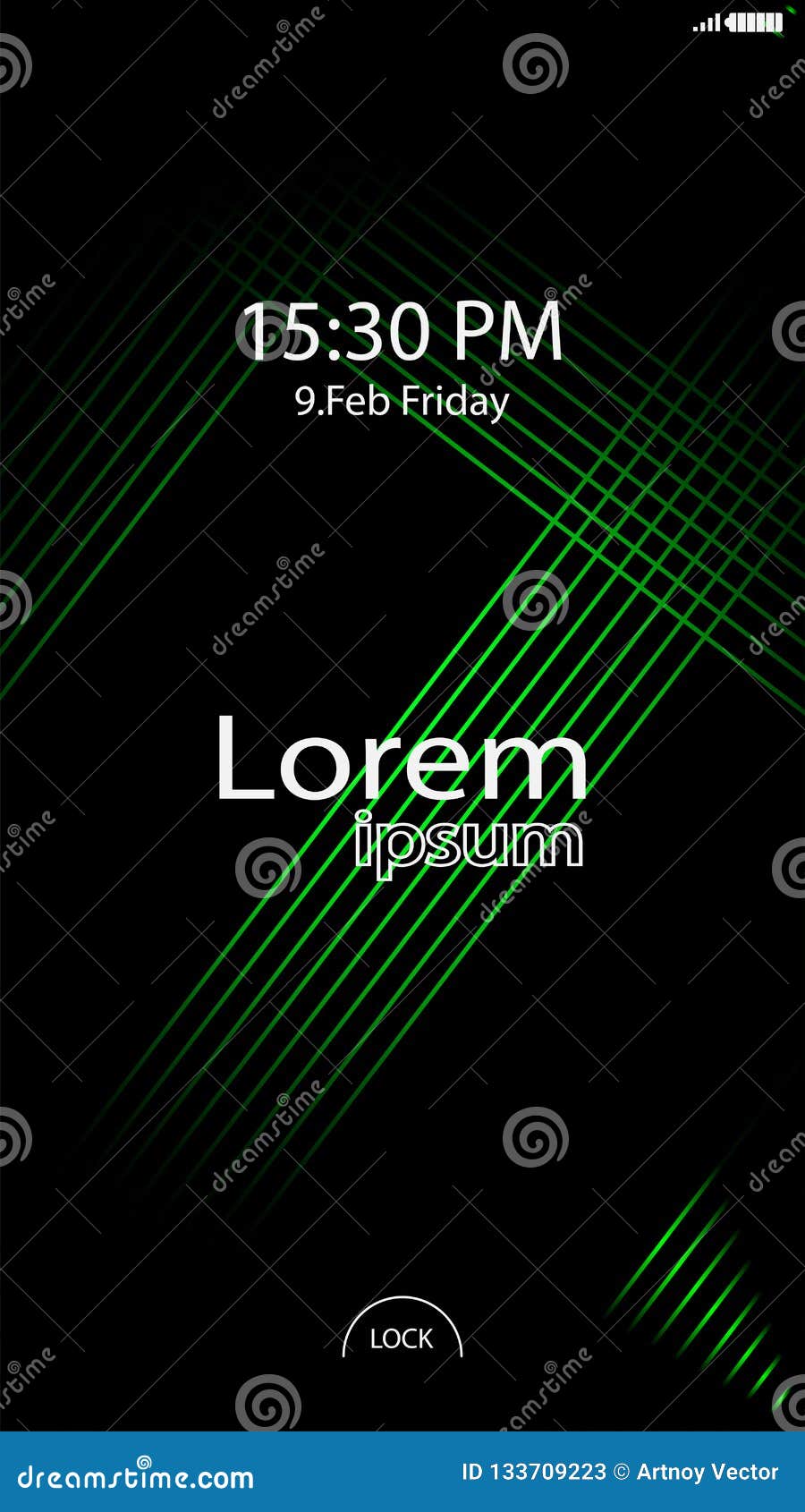 Modern Lock Screen for Mobile Apps. Mobile Wallpaper Stock Vector ...