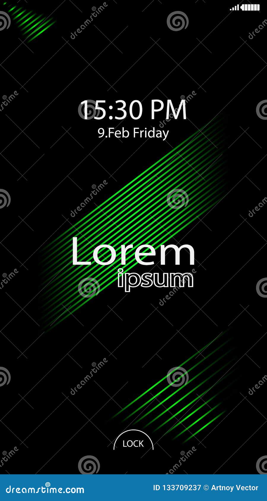 Modern Lock Screen for Mobile Apps. Mobile Wallpaper Stock Vector ...