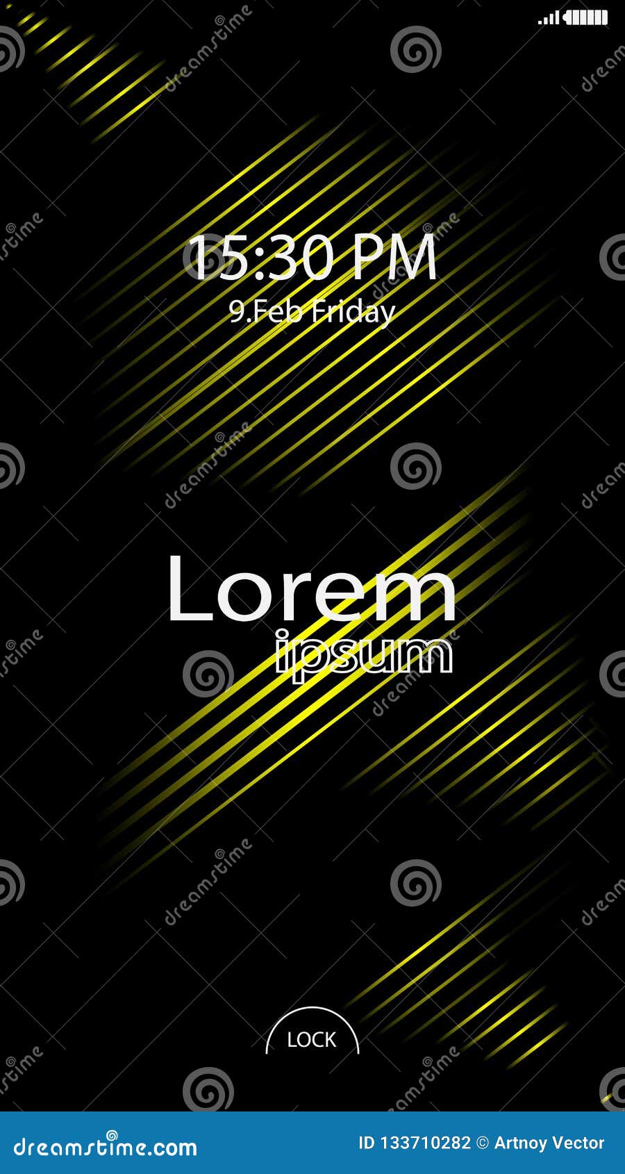 Modern Lock Screen for Mobile Apps. Mobile Wallpaper Stock Vector ...