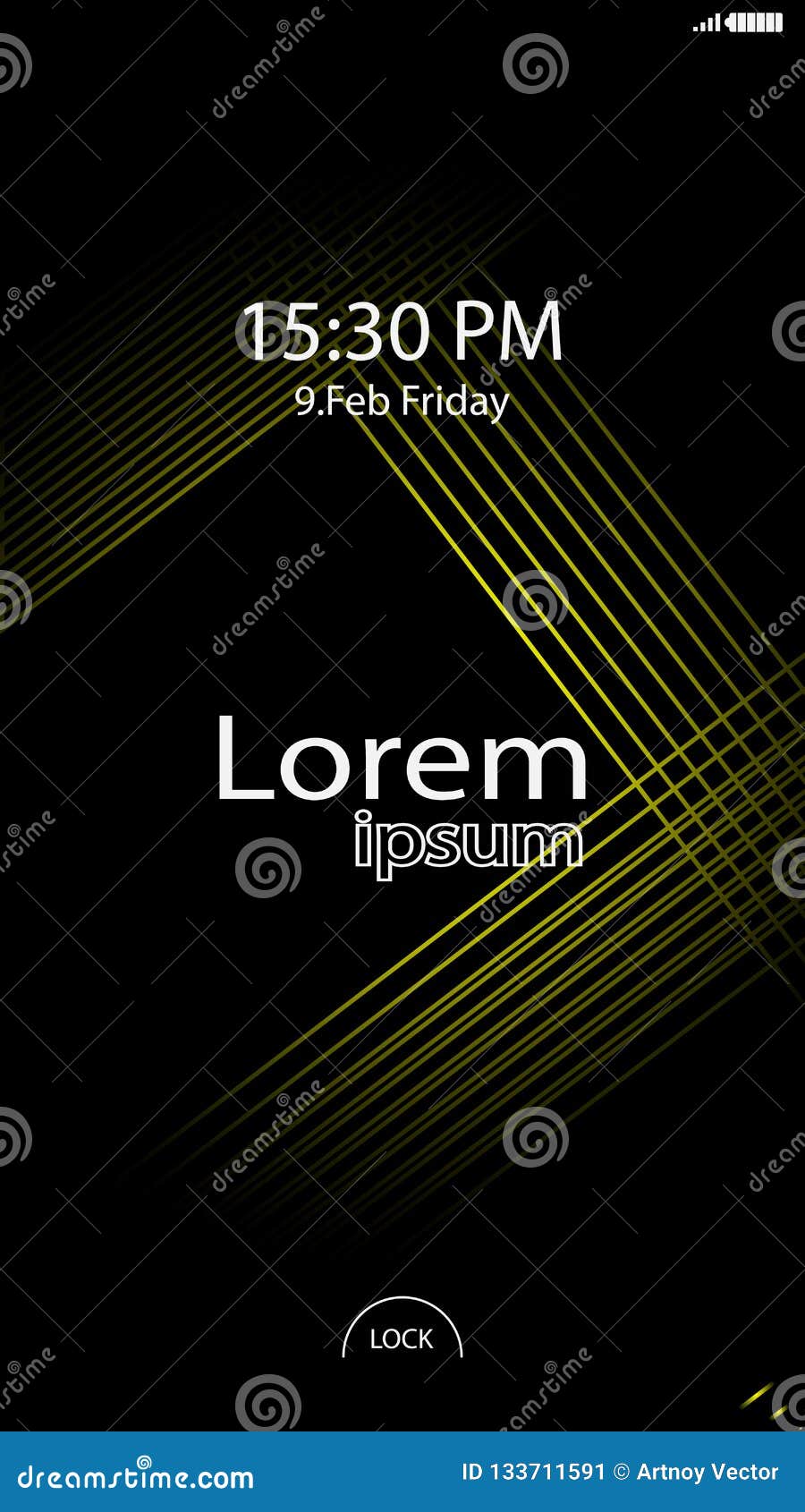 Modern Lock Screen for Mobile Apps. Mobile Wallpaper Stock Vector ...