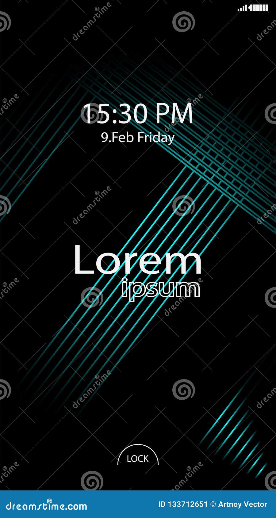 Modern Lock Screen for Mobile Apps. Mobile Wallpaper Stock Vector ...