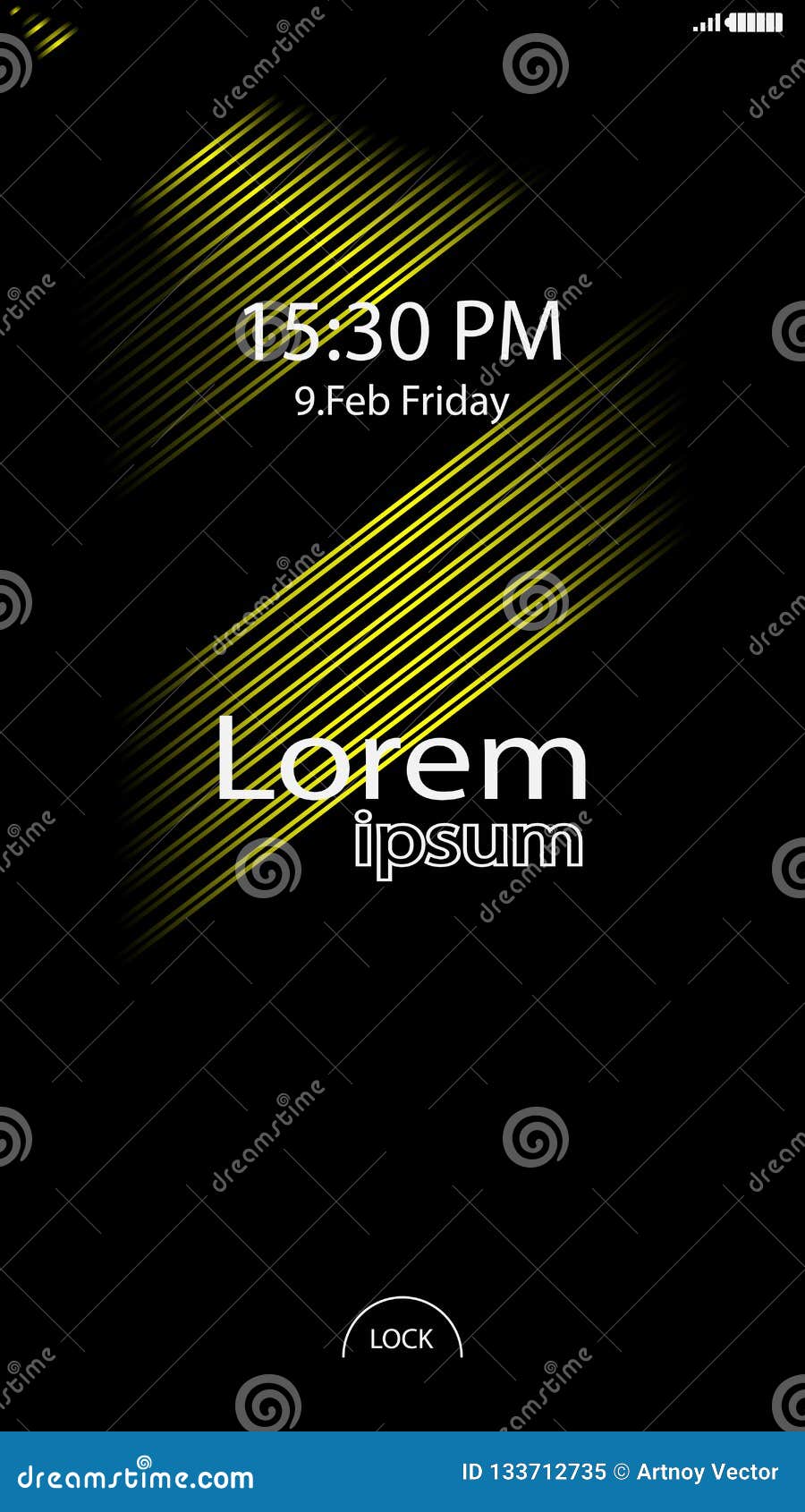 Modern Lock Screen for Mobile Apps. Mobile Wallpaper Stock Vector ...
