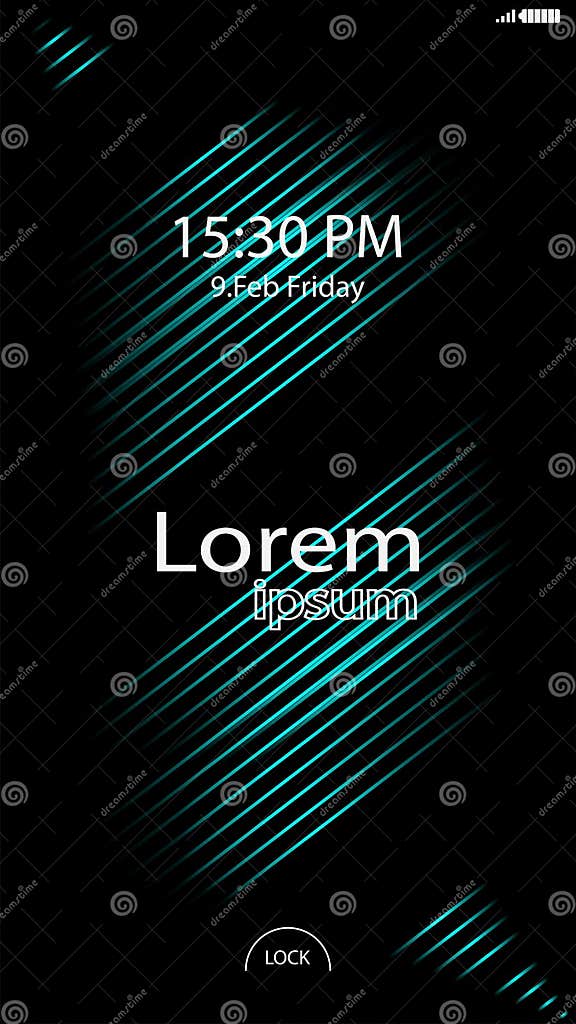 Modern Lock Screen for Mobile Apps. Mobile Wallpaper Stock Vector ...
