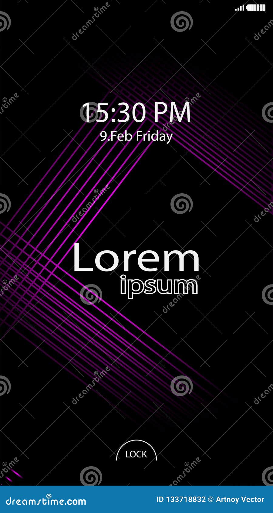 Modern Lock Screen for Mobile Apps. Mobile Wallpaper Stock Vector ...