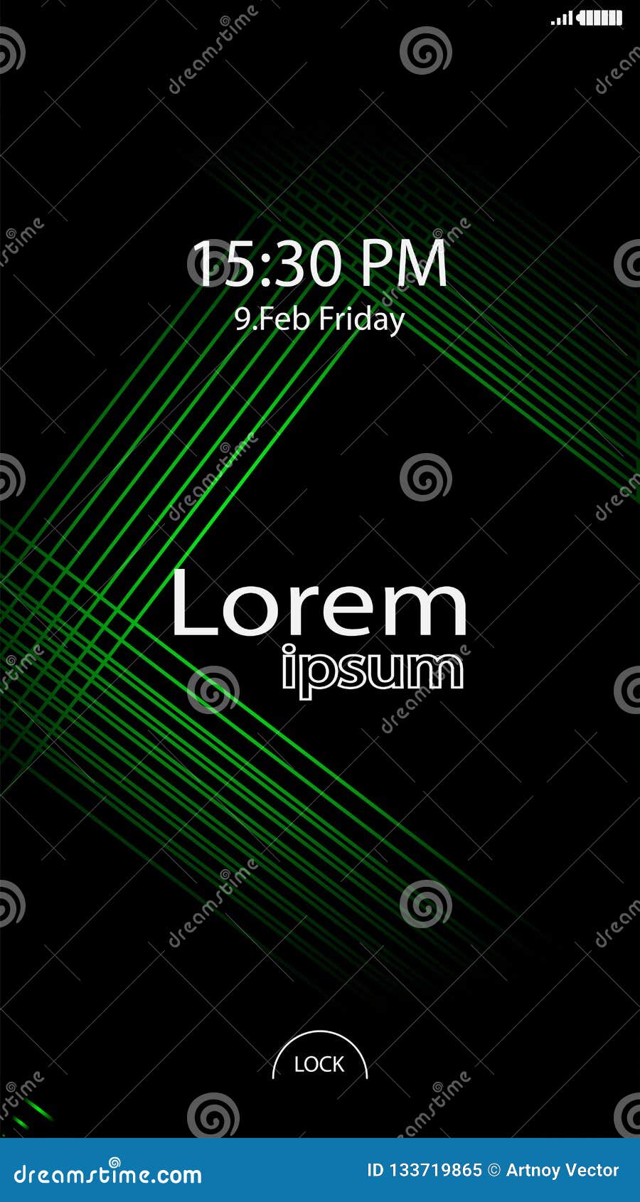 Modern Lock Screen for Mobile Apps. Mobile Wallpaper Stock Vector ...