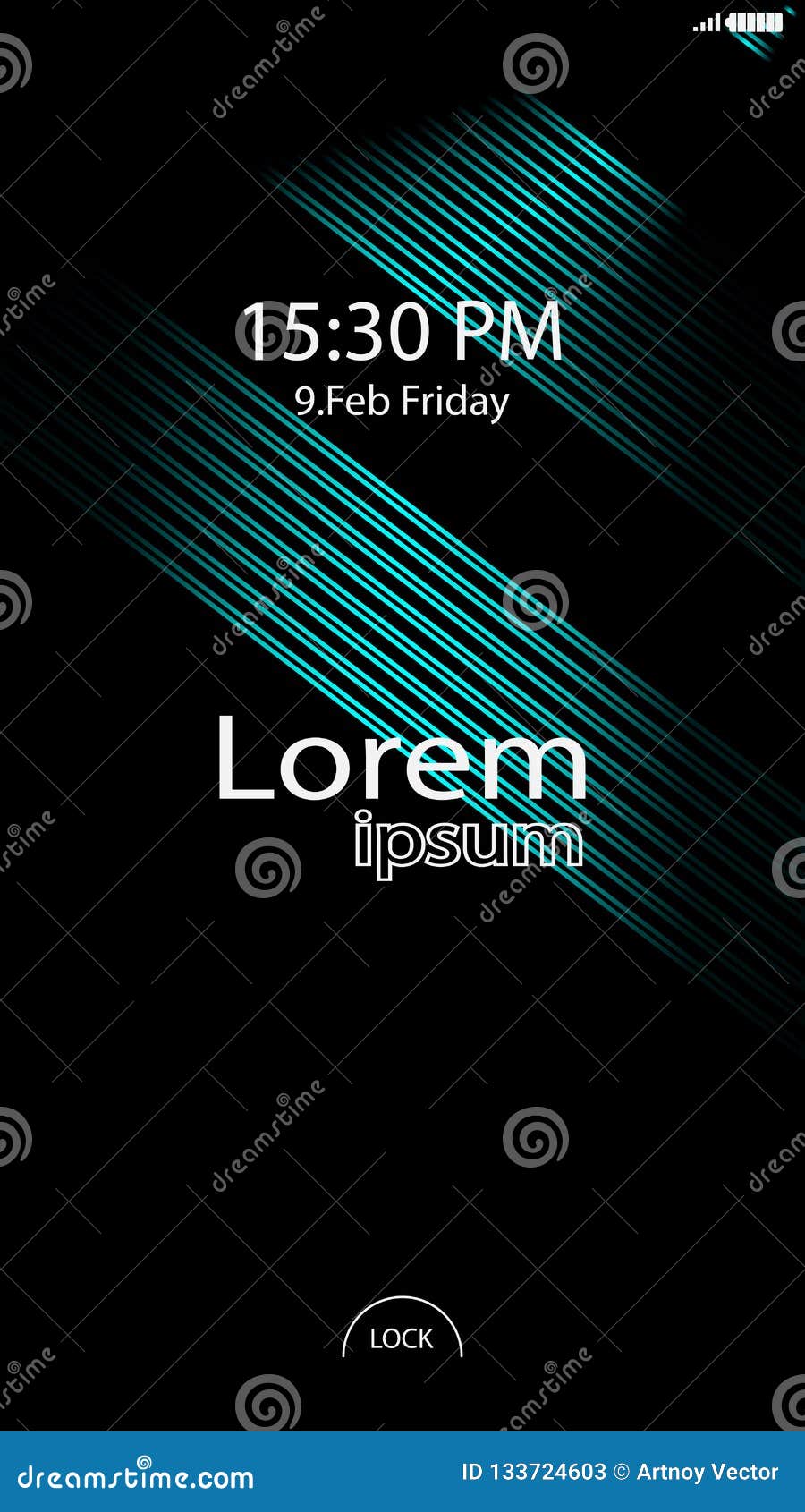 Modern Lock Screen for Mobile Apps. Mobile Wallpaper Stock Vector ...