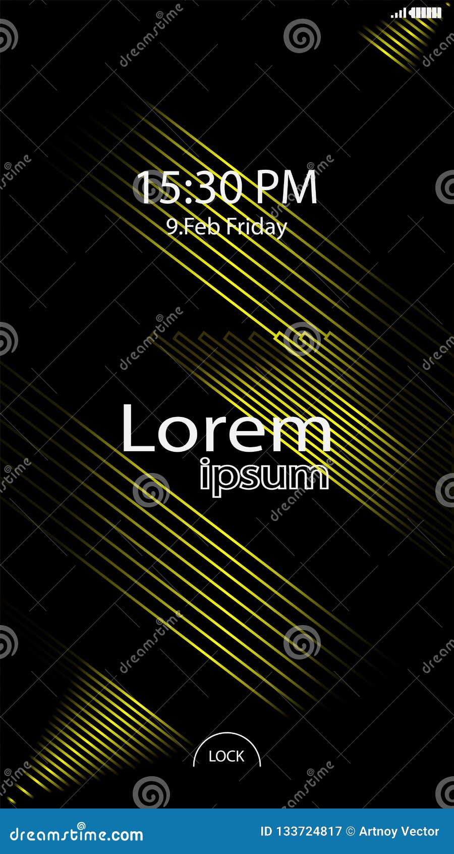 Modern Lock Screen for Mobile Apps. Mobile Wallpaper Stock Vector ...