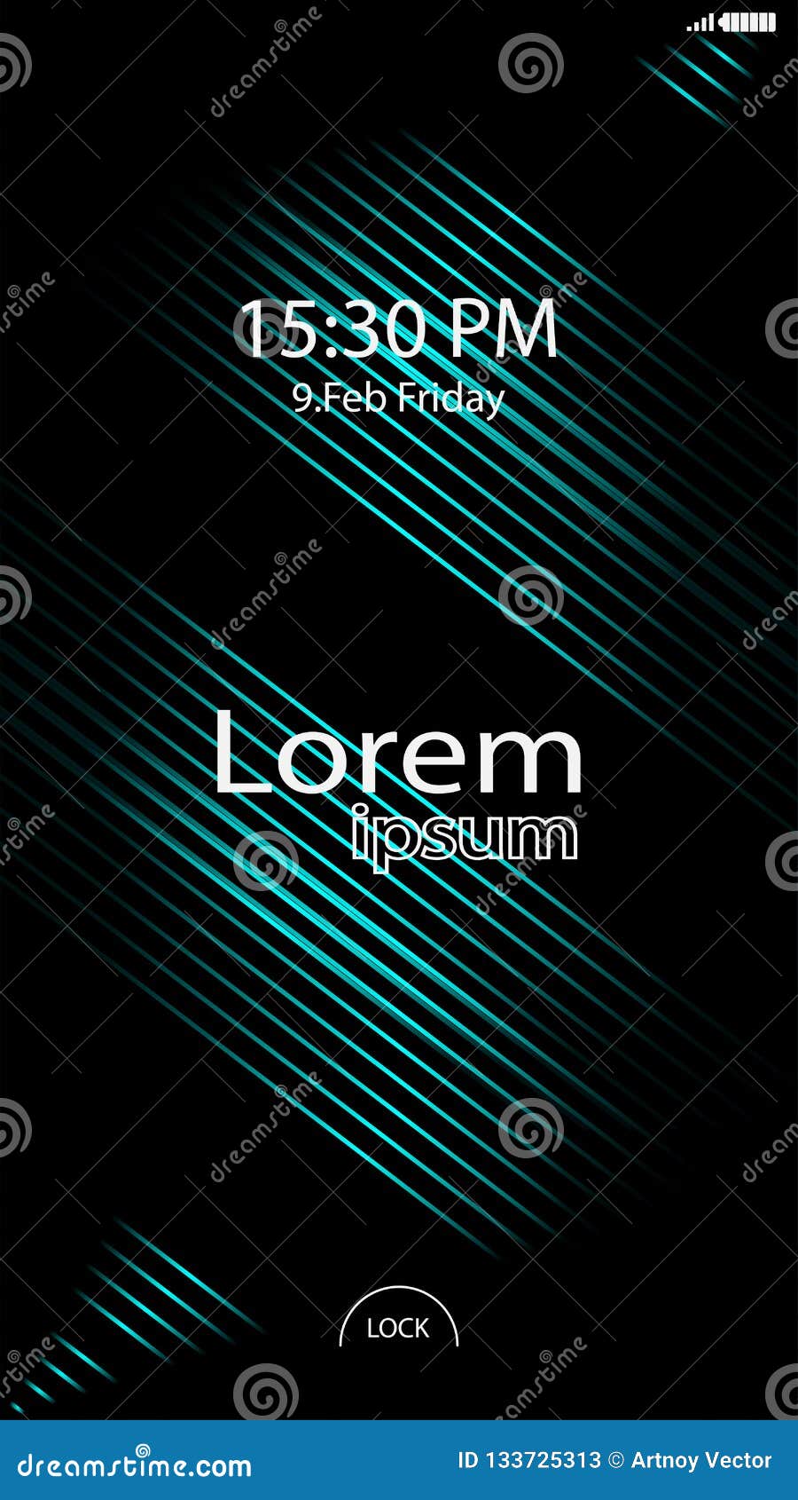 Modern Lock Screen for Mobile Apps. Mobile Wallpaper Stock Vector ...