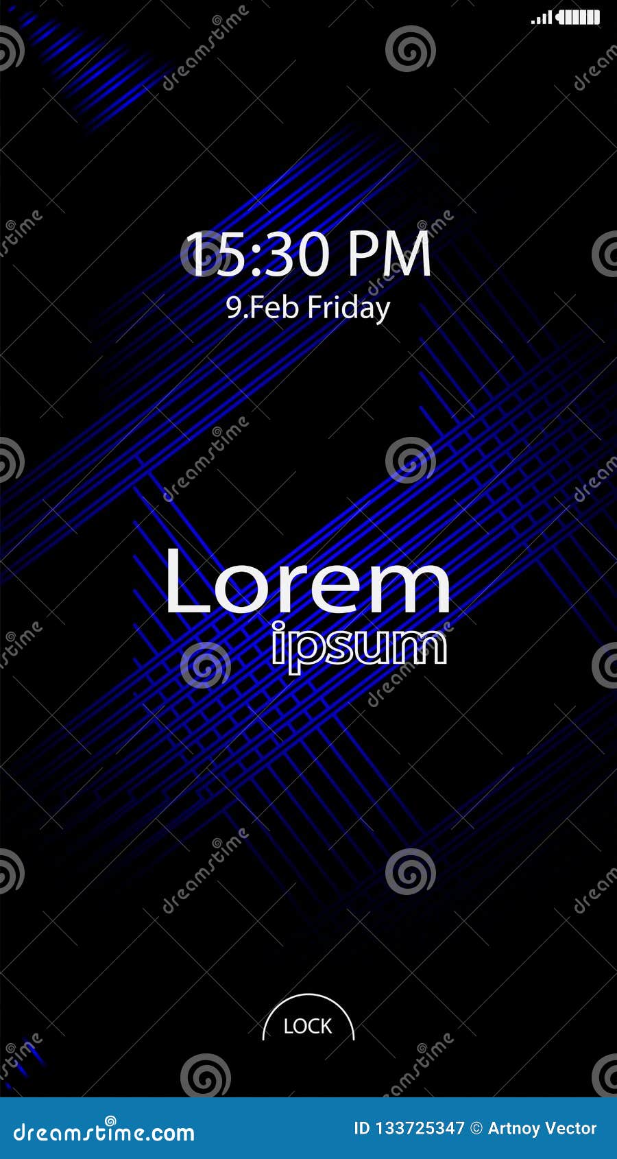 Modern Lock Screen for Mobile Apps. Mobile Wallpaper Stock Vector ...