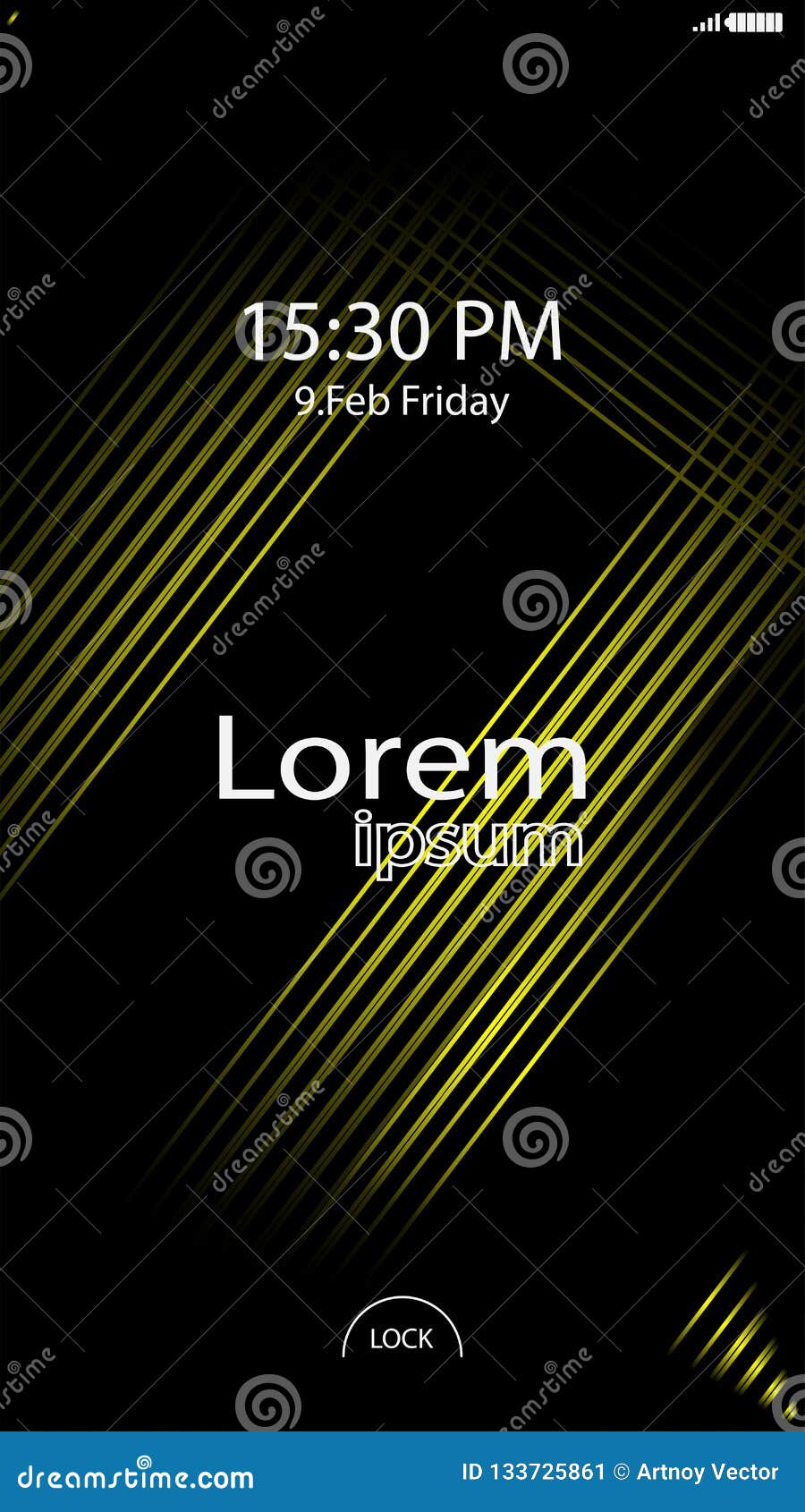 Modern Lock Screen for Mobile Apps. Mobile Wallpaper Stock Vector ...