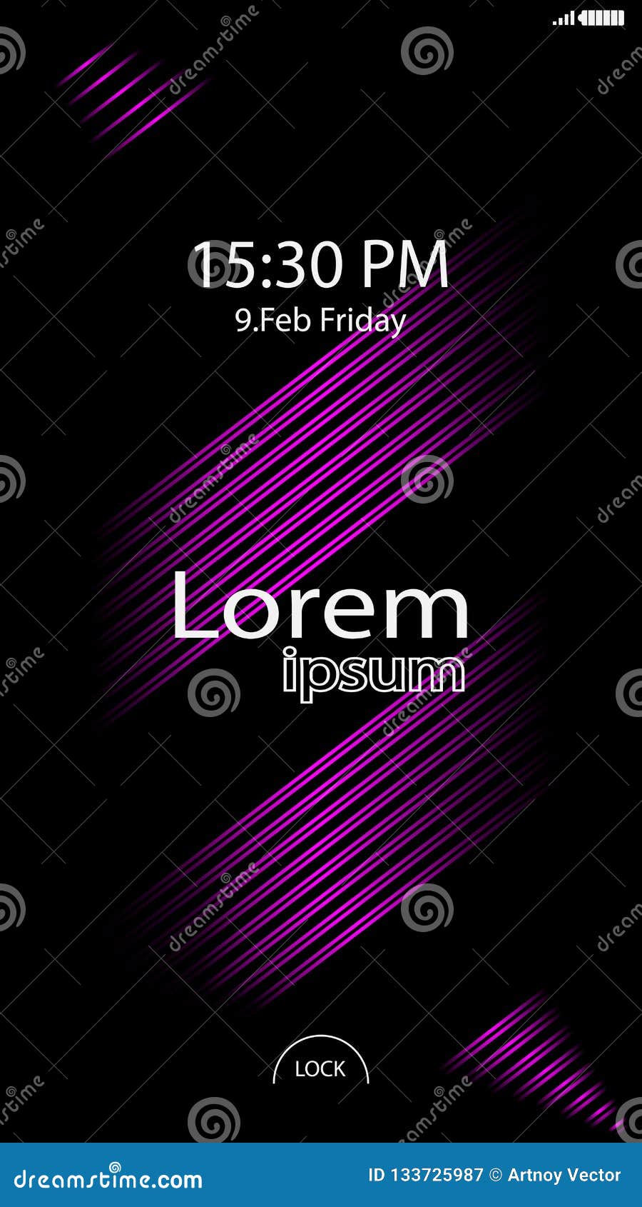 Modern Lock Screen for Mobile Apps. Mobile Wallpaper Stock Vector ...