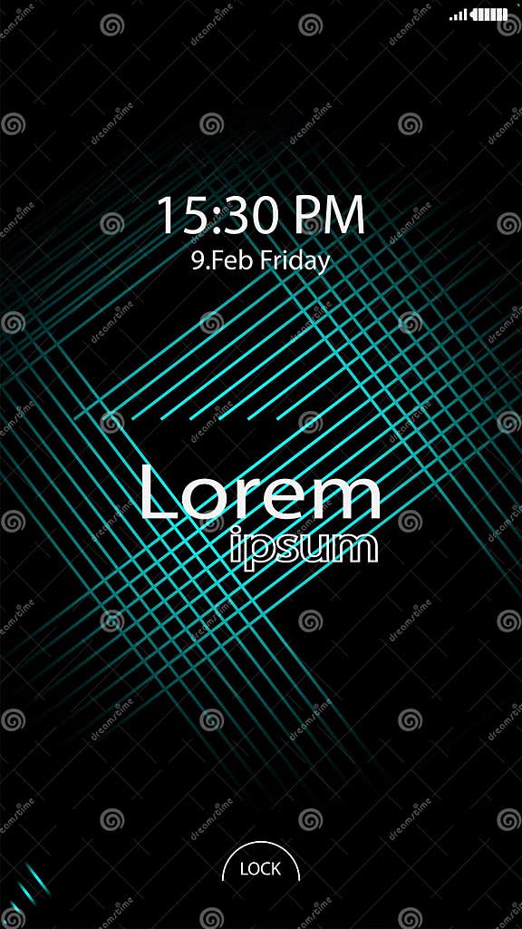 Modern Lock Screen for Mobile Apps. Mobile Wallpaper Stock Vector ...