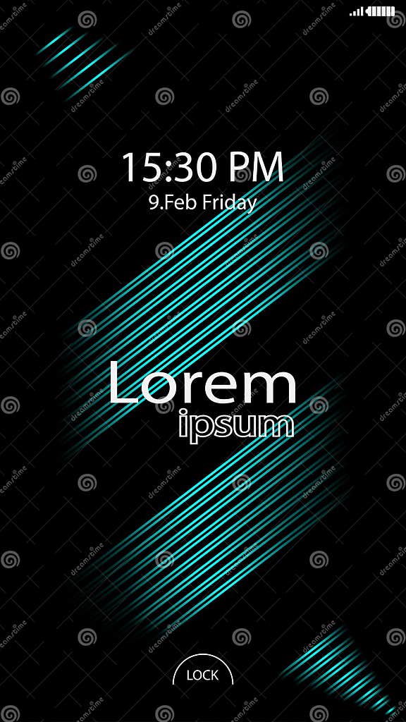 Modern Lock Screen for Mobile Apps. Mobile Wallpaper Stock Vector ...