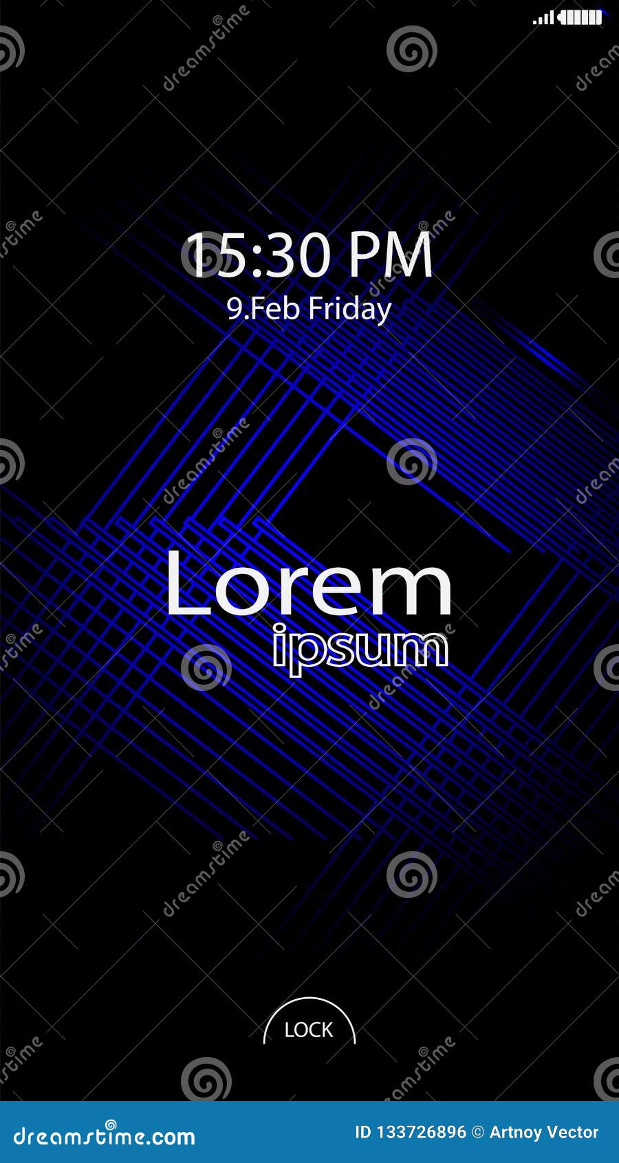 Modern Lock Screen for Mobile Apps. Mobile Wallpaper Stock Vector ...