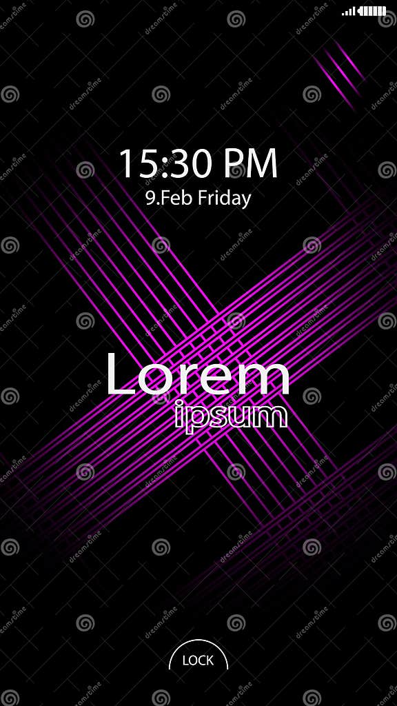 Modern Lock Screen for Mobile Apps. Mobile Wallpaper Stock Vector ...