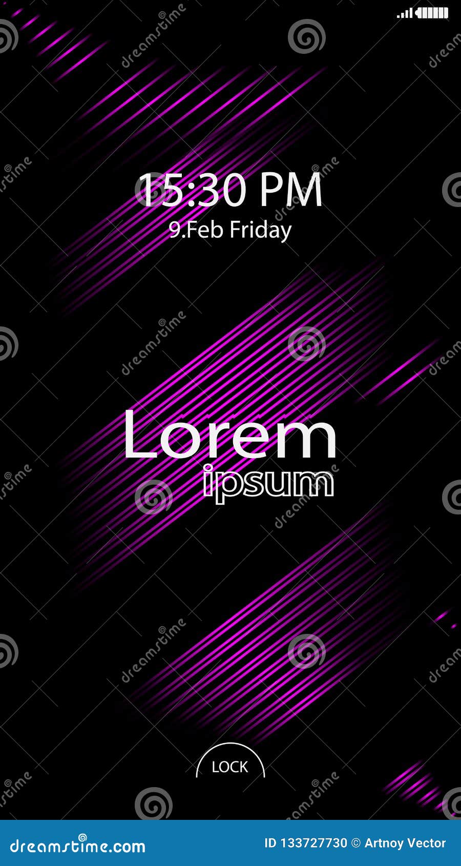 Modern Lock Screen for Mobile Apps. Mobile Wallpaper Stock Vector ...