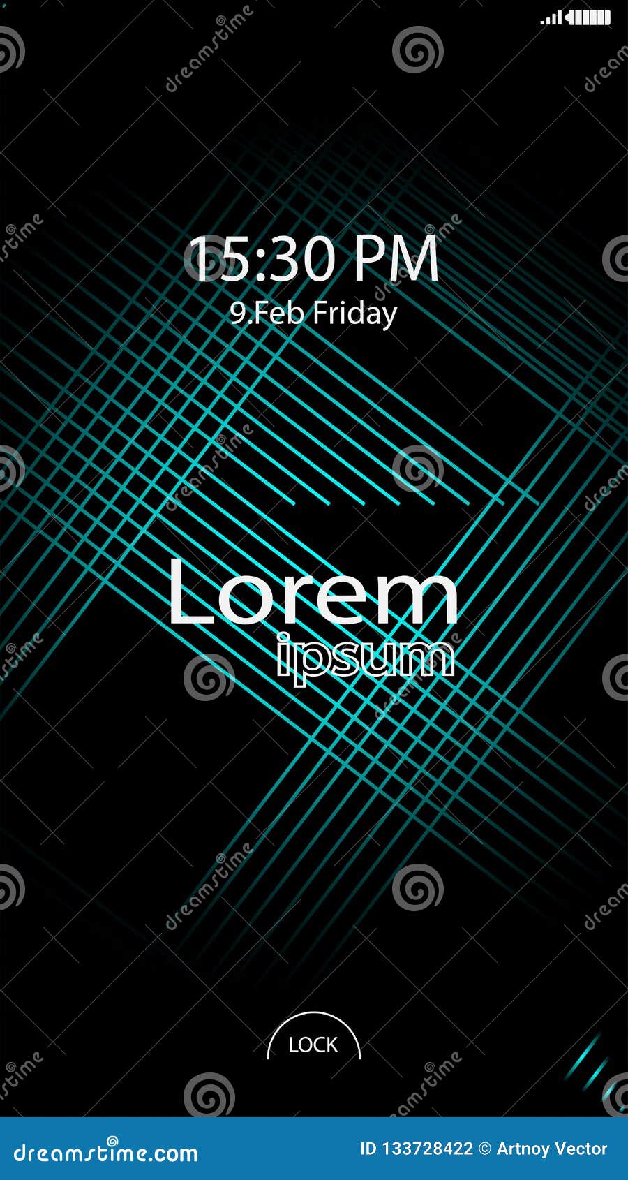 Modern Lock Screen for Mobile Apps. Mobile Wallpaper Stock Vector ...