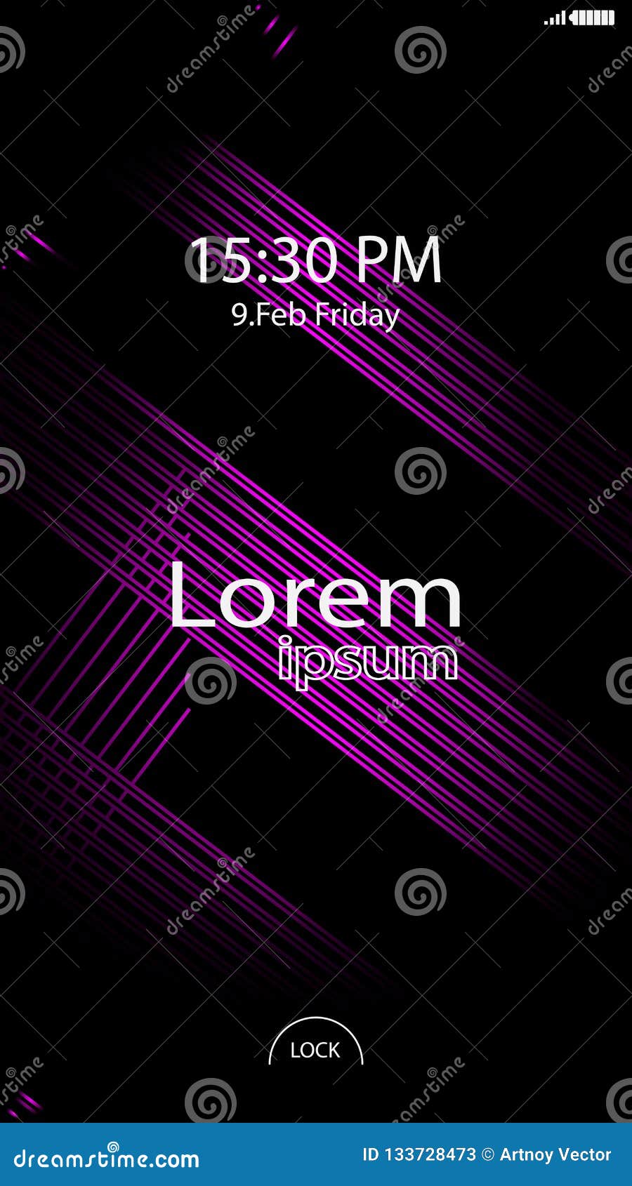 Modern Lock Screen for Mobile Apps. Mobile Wallpaper Stock Vector ...