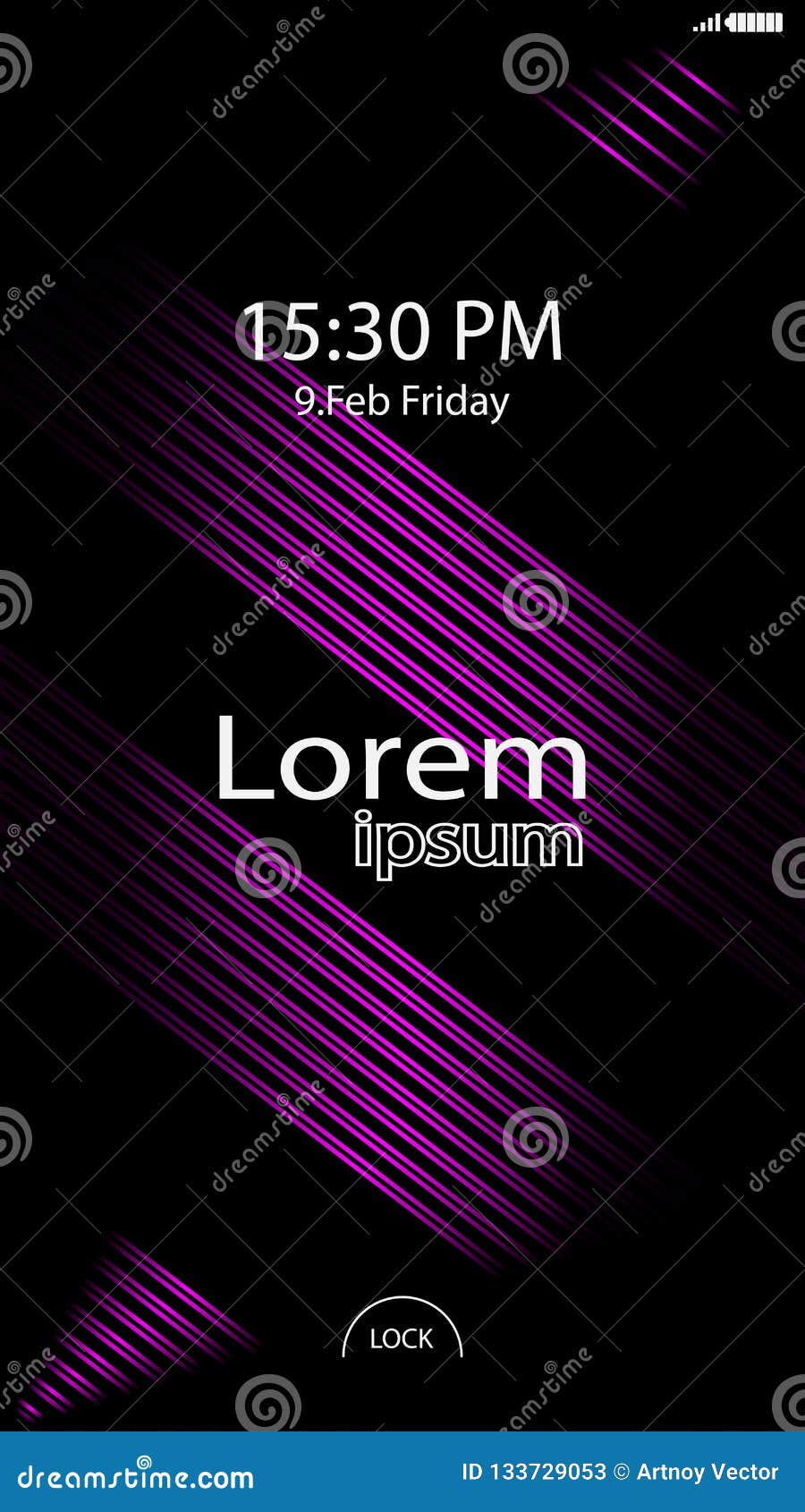 Modern Lock Screen for Mobile Apps. Mobile Wallpaper Stock Vector ...