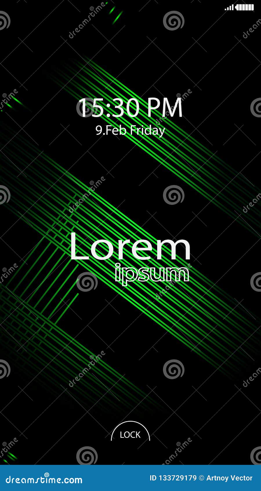Modern Lock Screen for Mobile Apps. Mobile Wallpaper Stock Vector ...