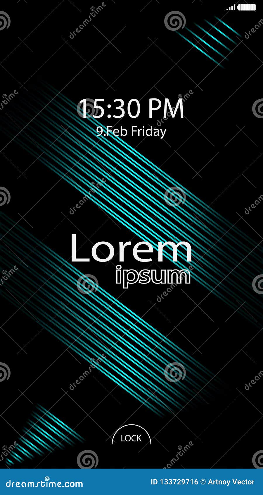 Modern Lock Screen for Mobile Apps. Mobile Wallpaper Stock Vector ...