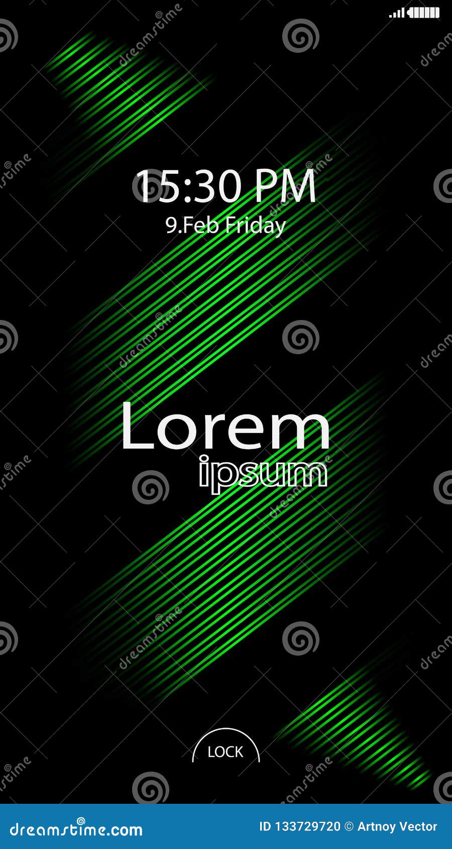 Modern Lock Screen for Mobile Apps. Mobile Wallpaper Stock Vector ...