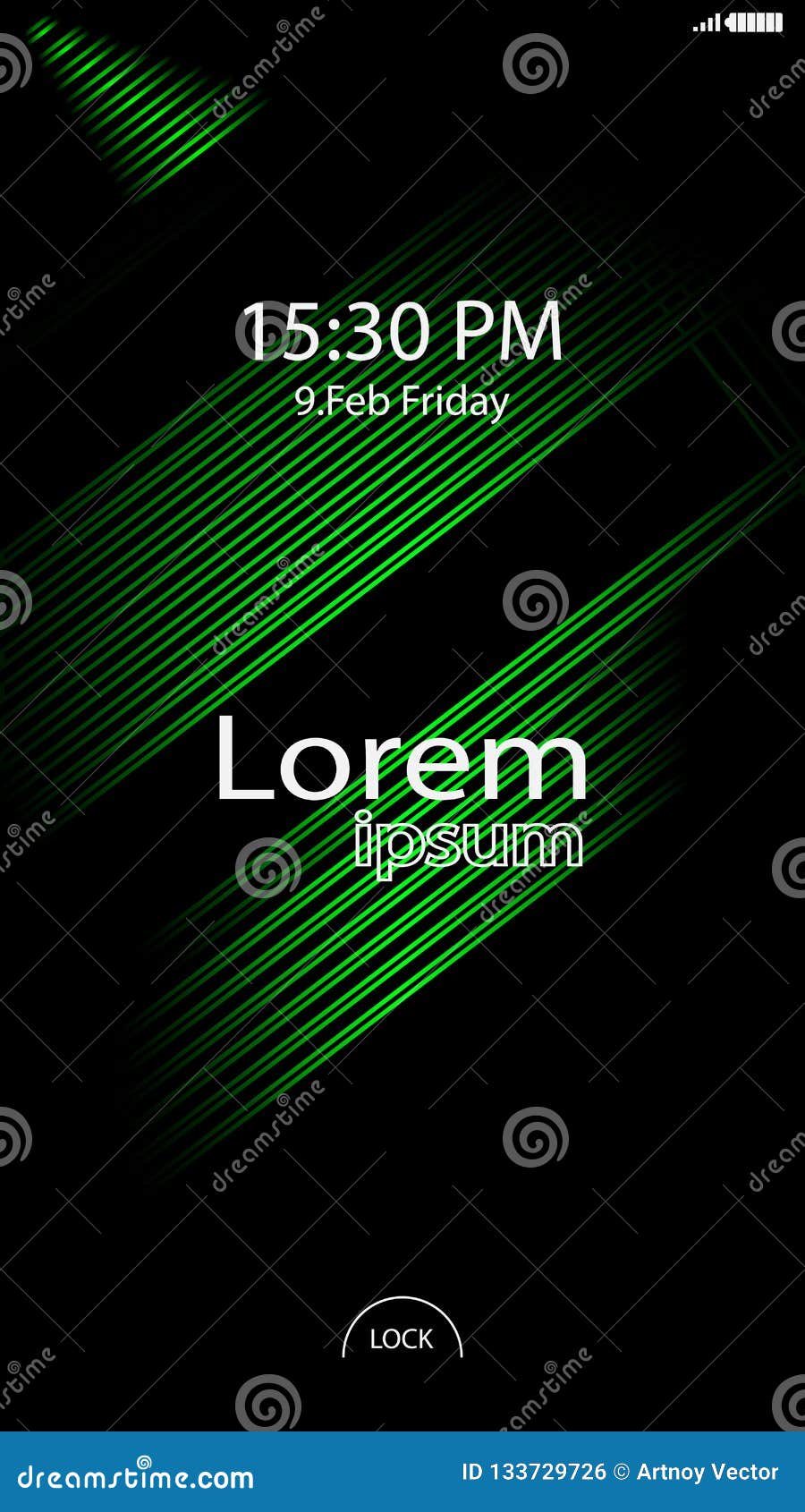 Modern Lock Screen for Mobile Apps. Mobile Wallpaper Stock Vector ...