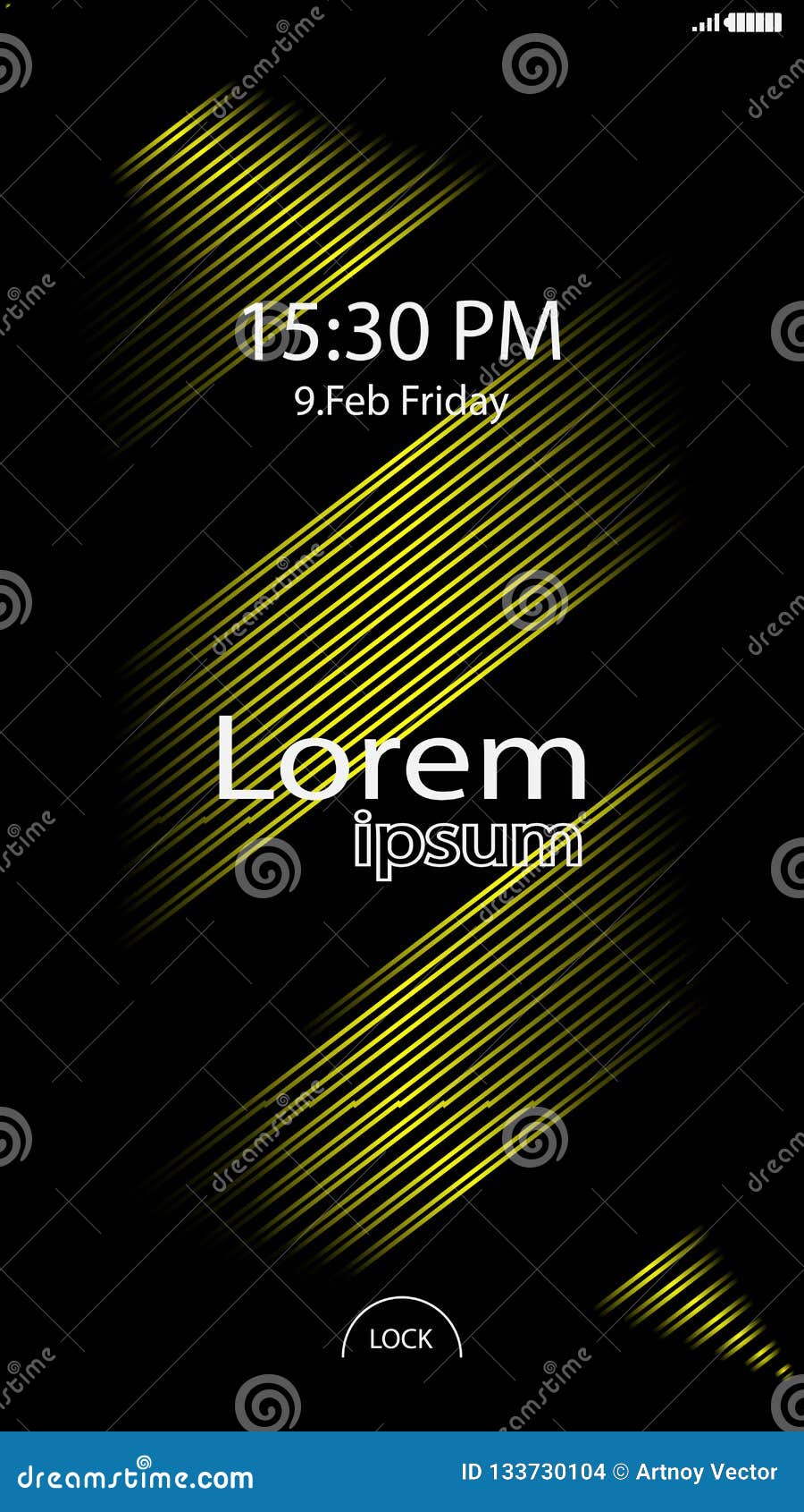 Modern Lock Screen for Mobile Apps. Mobile Wallpaper Stock Vector ...